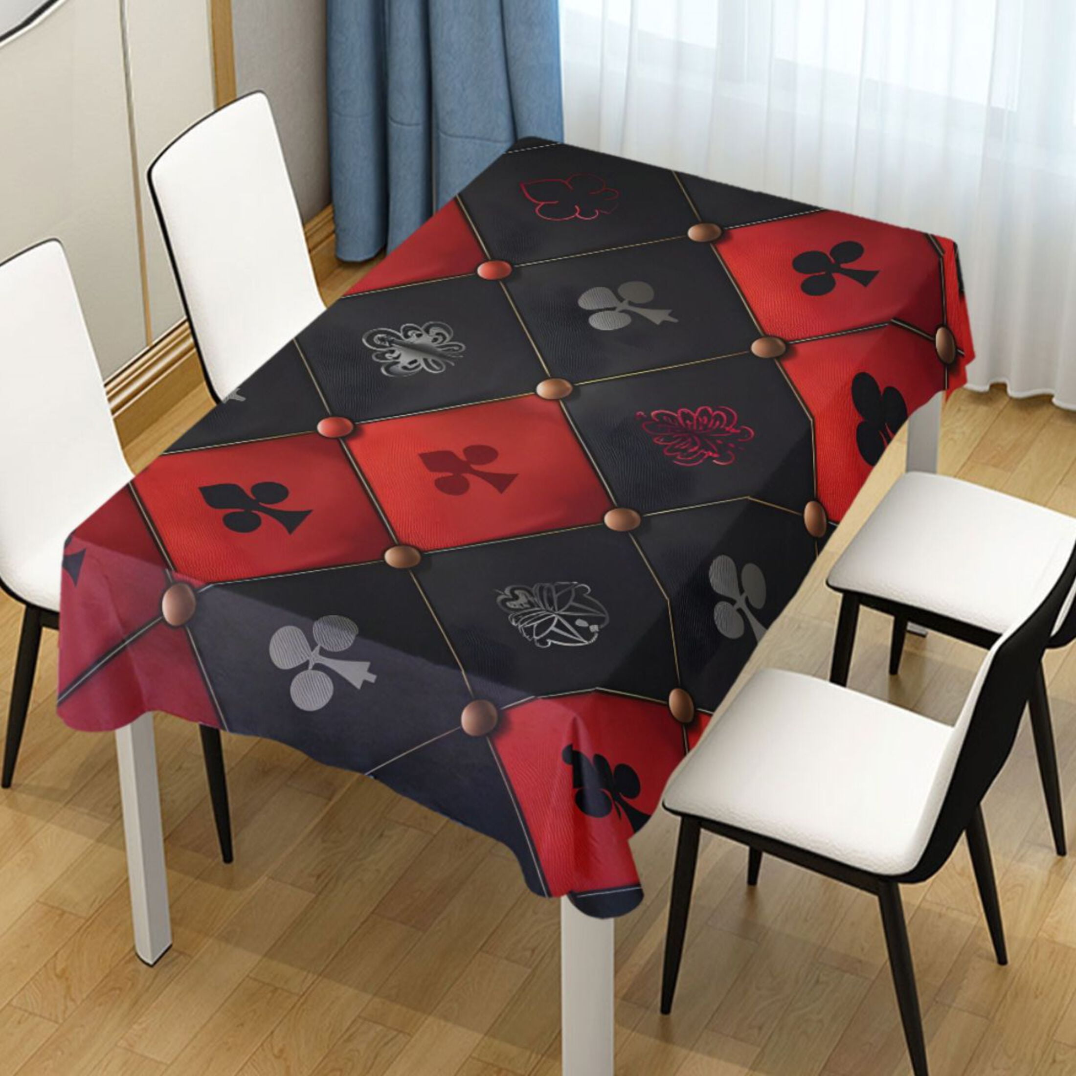 Ryvnso Red and Black Lattice Rectangle Table Cloth Tablecover Dinning ...