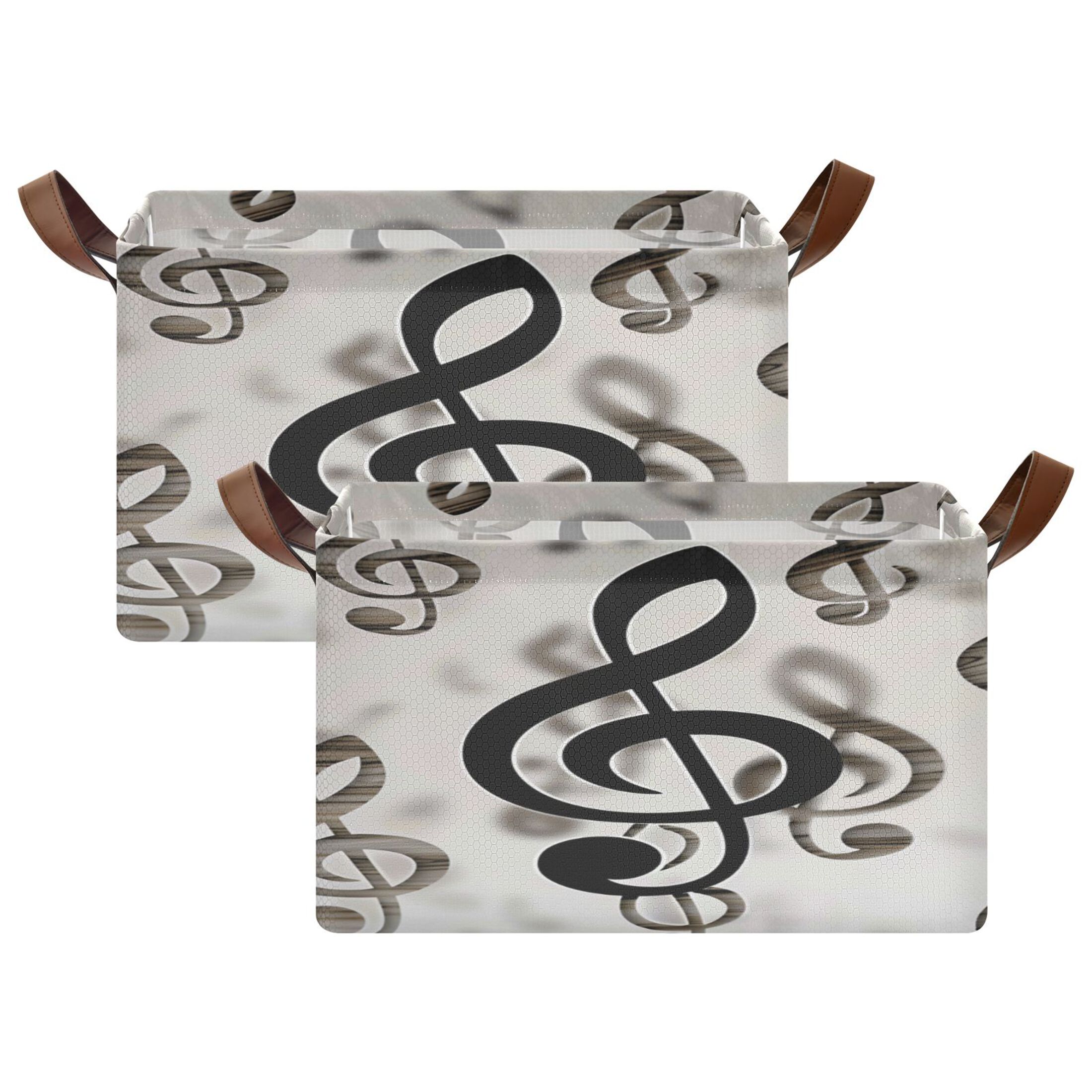 Ryvnso Retro Musical Note Storage Bins Large Basket Foldable Cube Toys ...