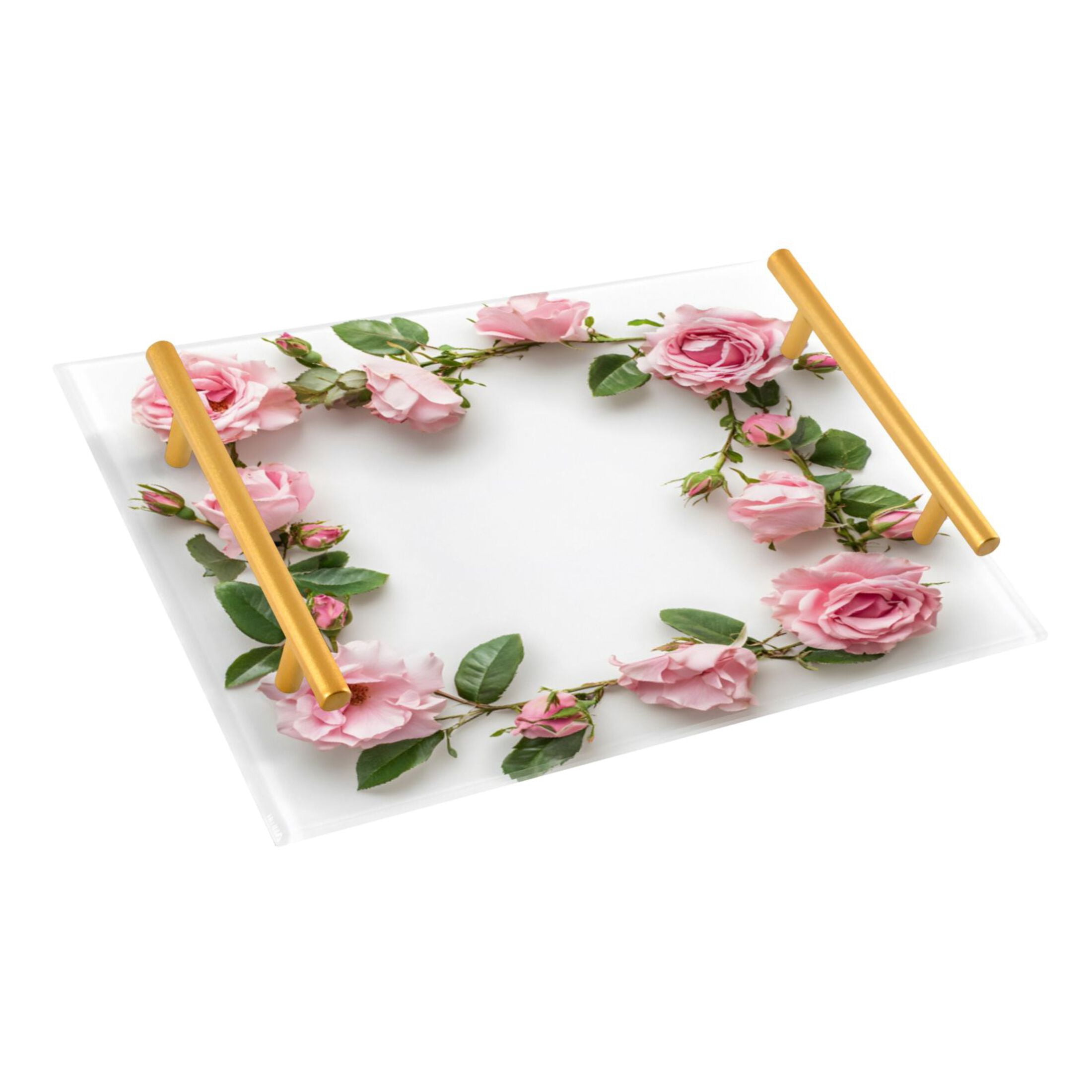Ryvnso Roses Flower Bathroom Tray Vanity Countertop Trays Acrylic ...