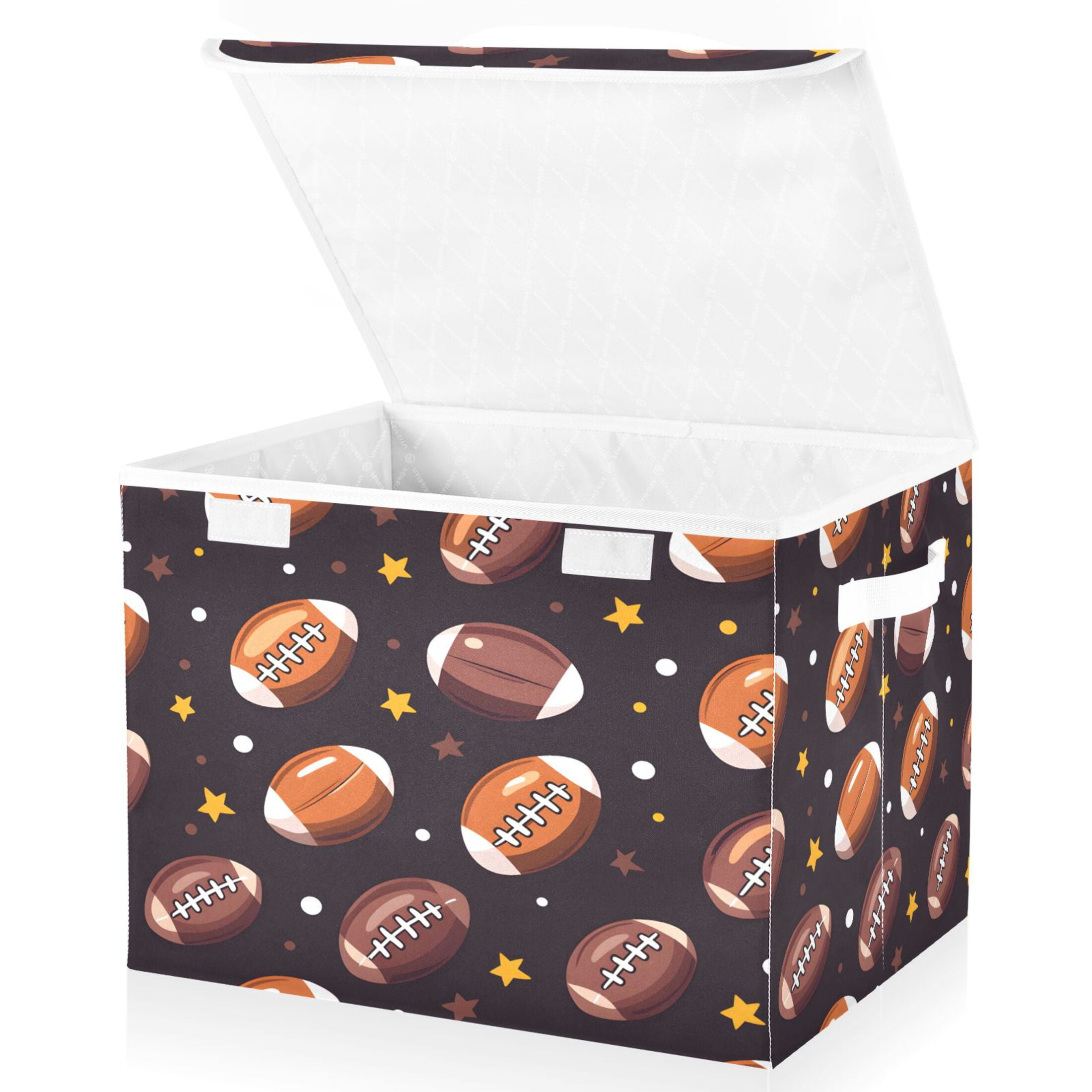 Ryvnso Rugby Football Stars Large Lidded Foldable Storage Baskets Cubes ...