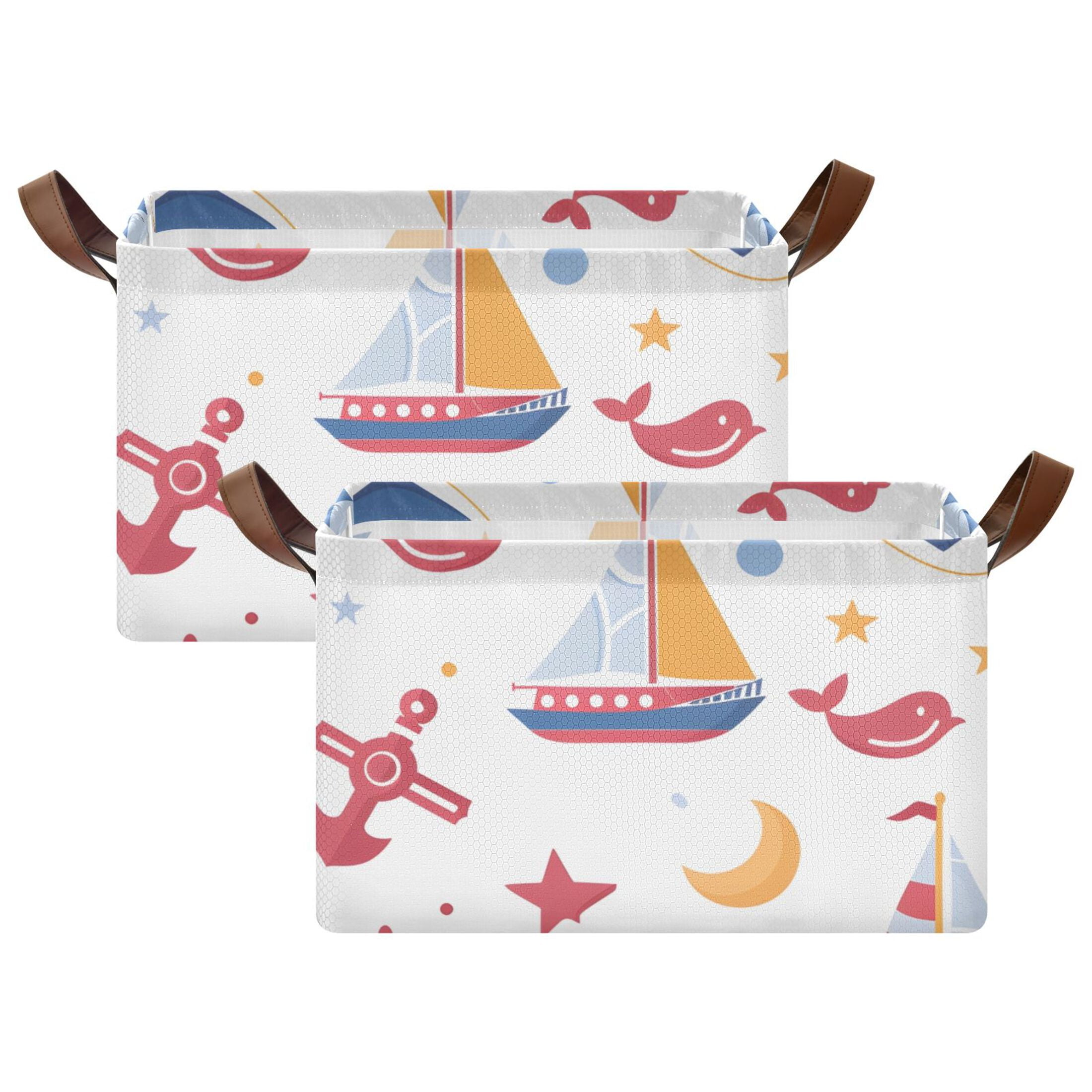 Ryvnso Sailing Ship Storage Bins Large Basket Foldable Cube Toys ...