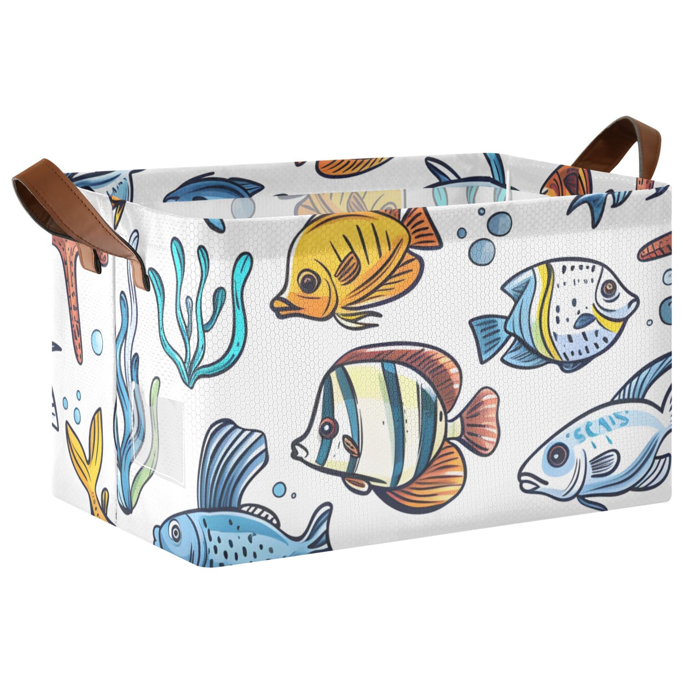Ryvnso Sea Fishes in Ocean Storage Bins Large Basket Foldable Cube Toys ...