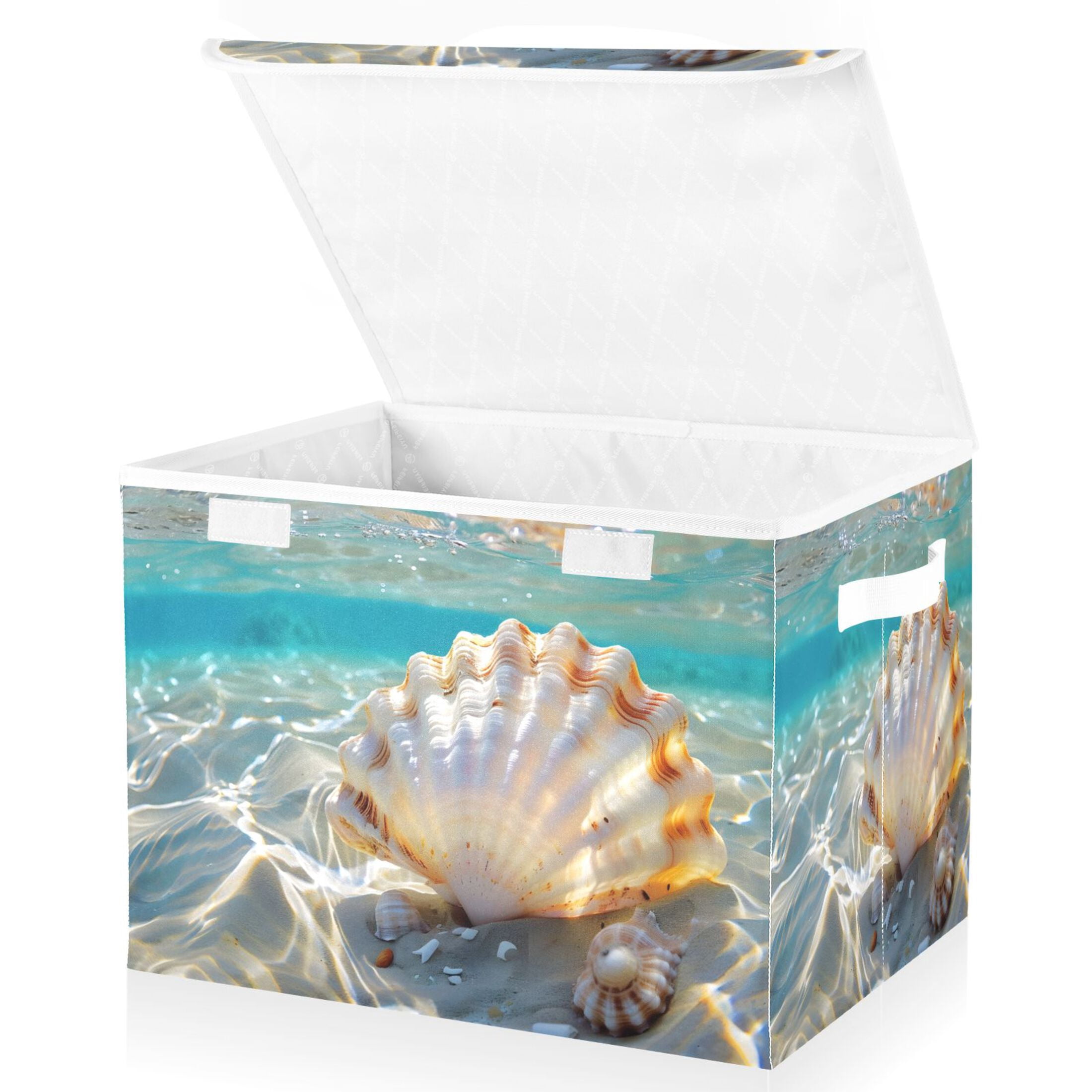 Ryvnso Sea Shell in Sea Large Lidded Foldable Storage Baskets Cubes ...