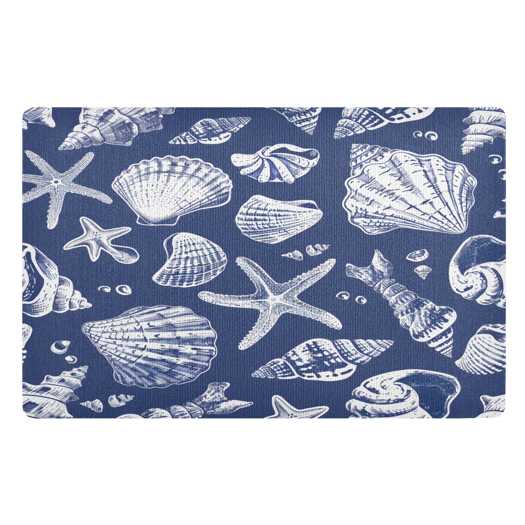 Ryvnso Sea Shells Seastars Door Mats Outdoor Indoor Entrance Low ...