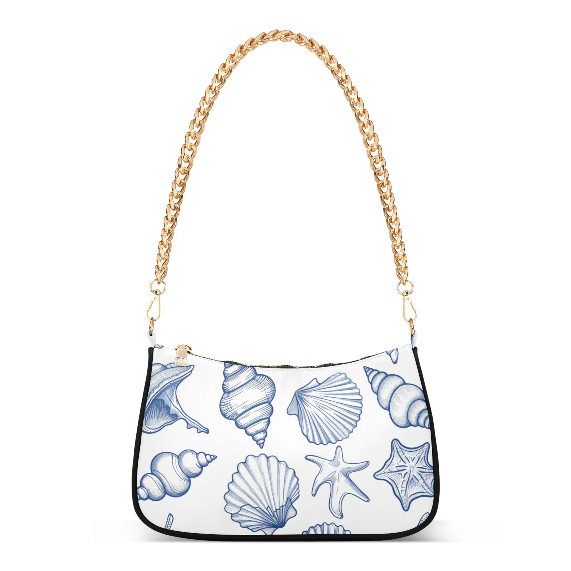 Ryvnso Sea Shells and Conch Womens Chain Shoulder Bag Tote Handbags ...