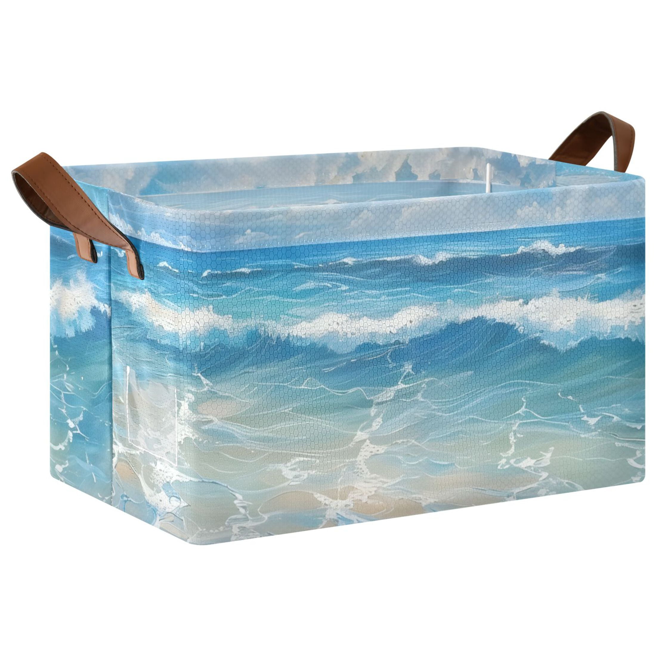 Ryvnso Sea Star on Beach Sky View Storage Bins Large Basket Foldable ...