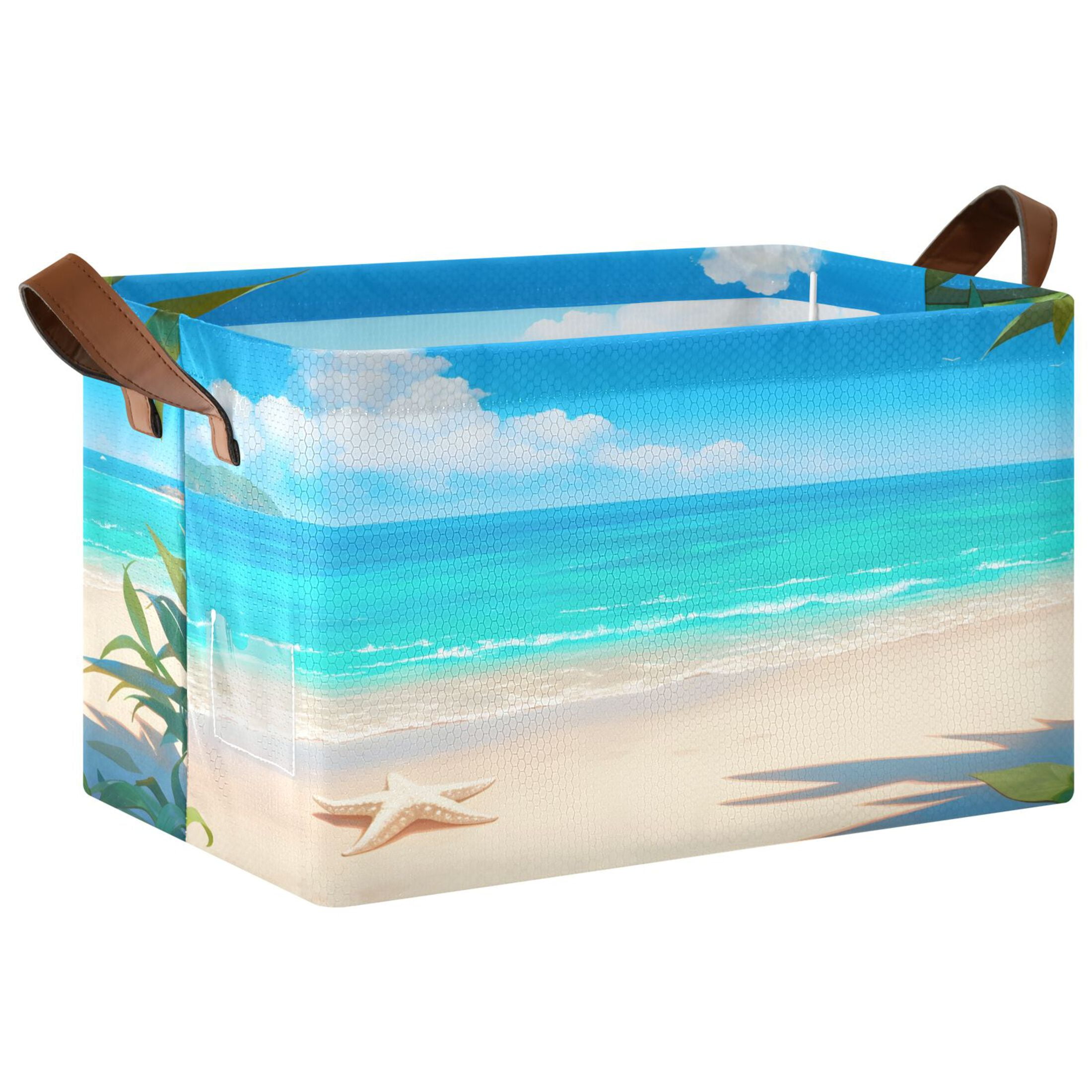 Ryvnso Sea Starfish on Summer Beach Storage Bins Large Basket Foldable ...