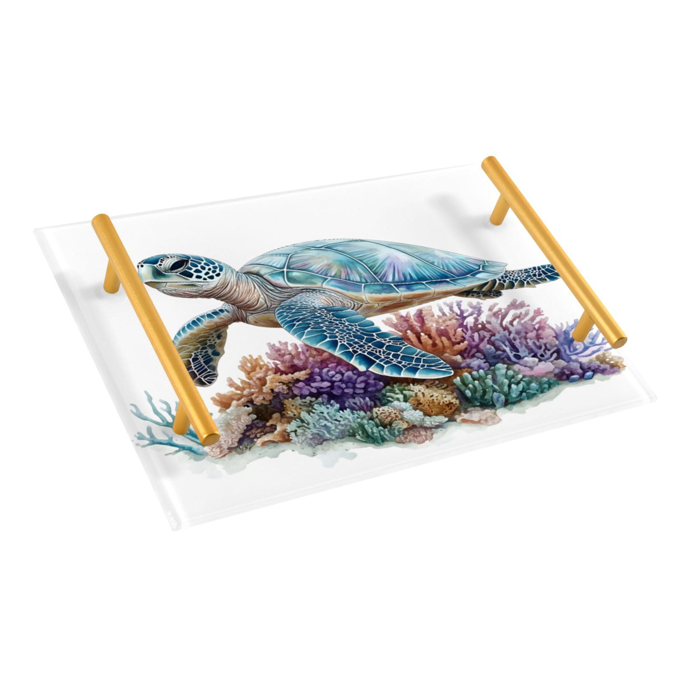 Ryvnso Sea Turtle Bathroom Tray Vanity Countertop Trays Acrylic ...