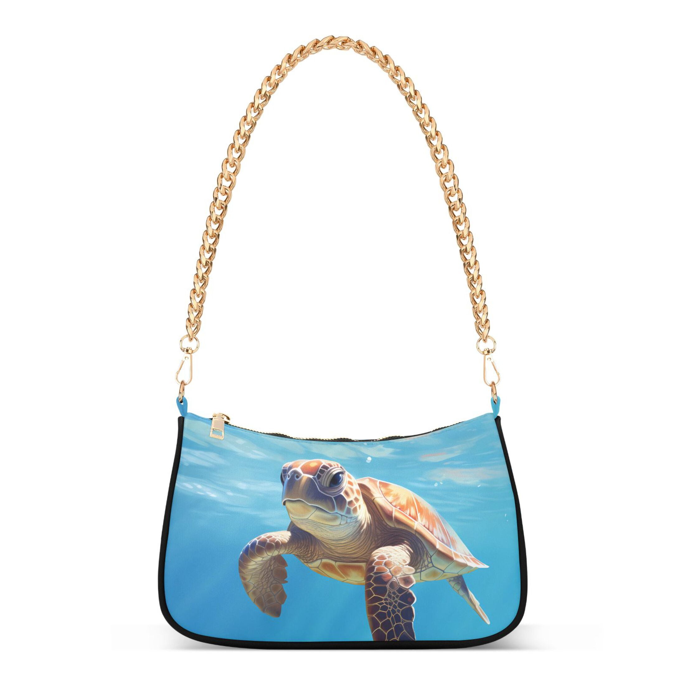 Ryvnso Sea Turtle Swim in Sea Womens Chain Shoulder Bag Tote Handbags ...