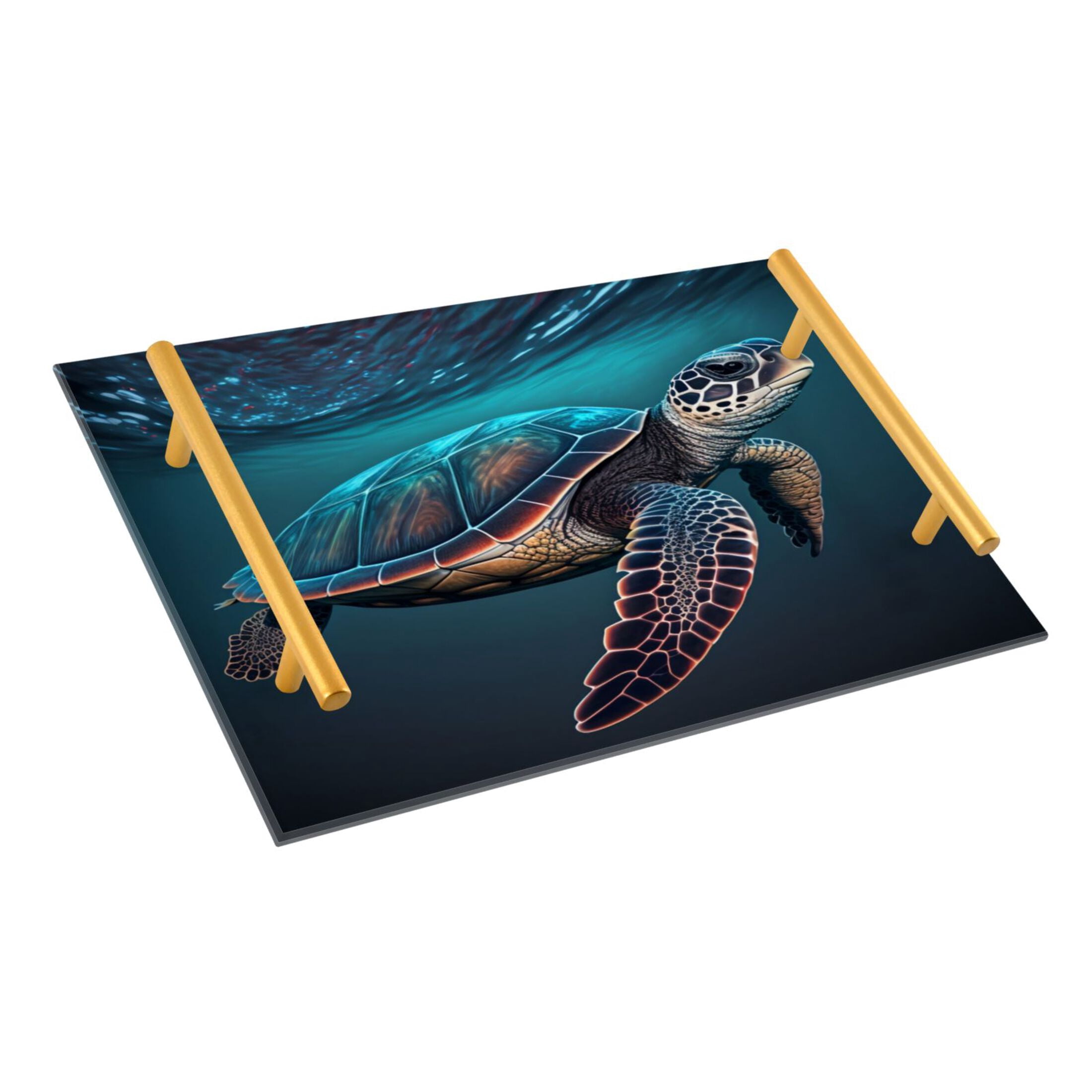 Ryvnso Sea Turtle Swimming Bathroom Tray Vanity Countertop Trays ...