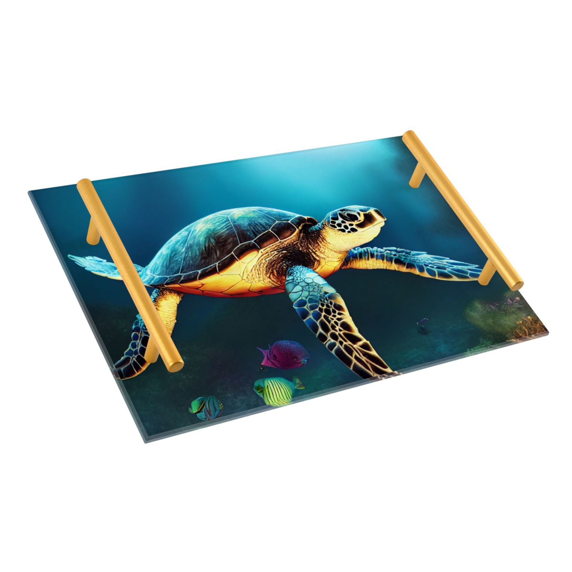 Ryvnso Sea Turtle Swimming in Sea Bathroom Tray Vanity Countertop Trays ...