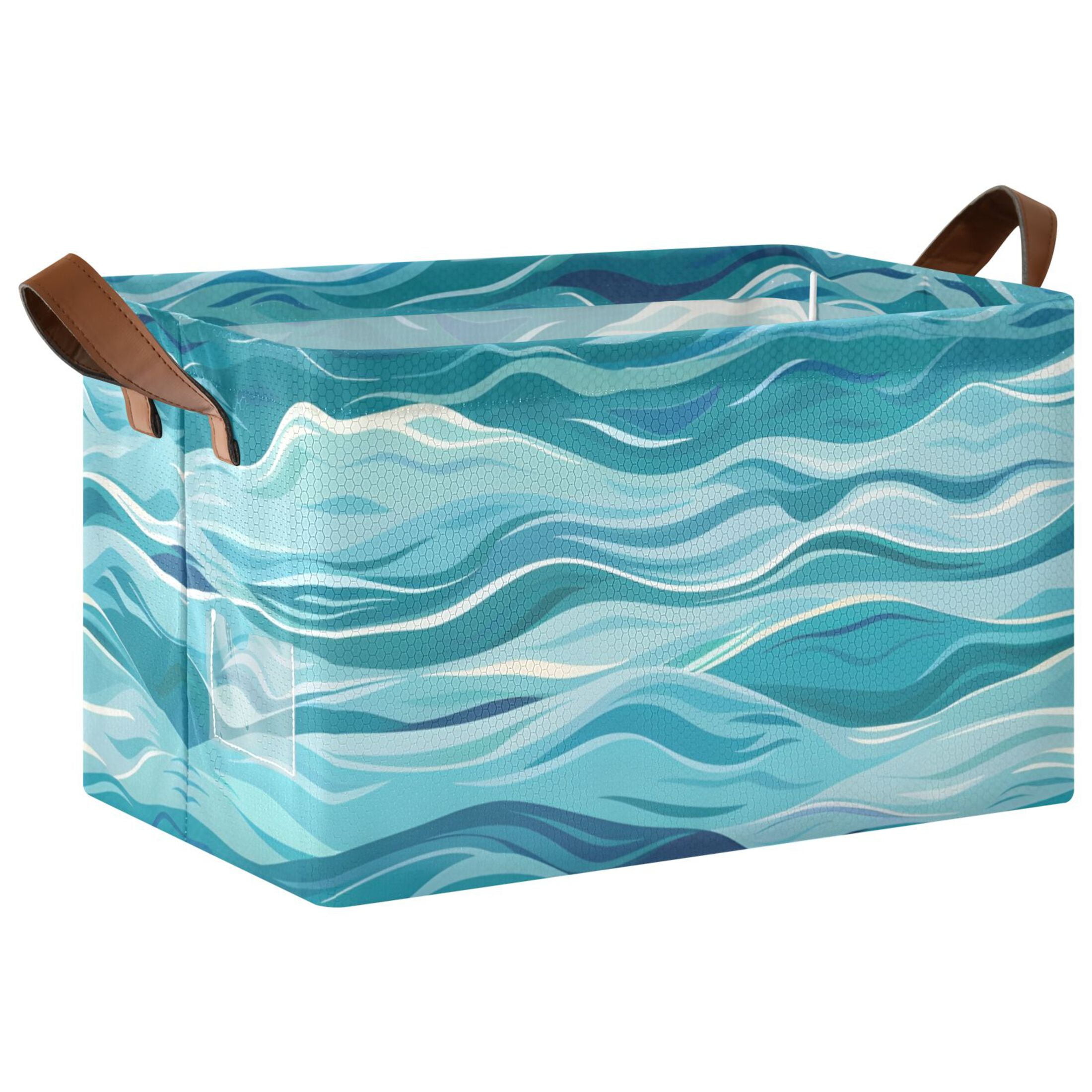 Ryvnso Sea Wave Storage Bins Large Basket Foldable Cube Toys Organizer ...