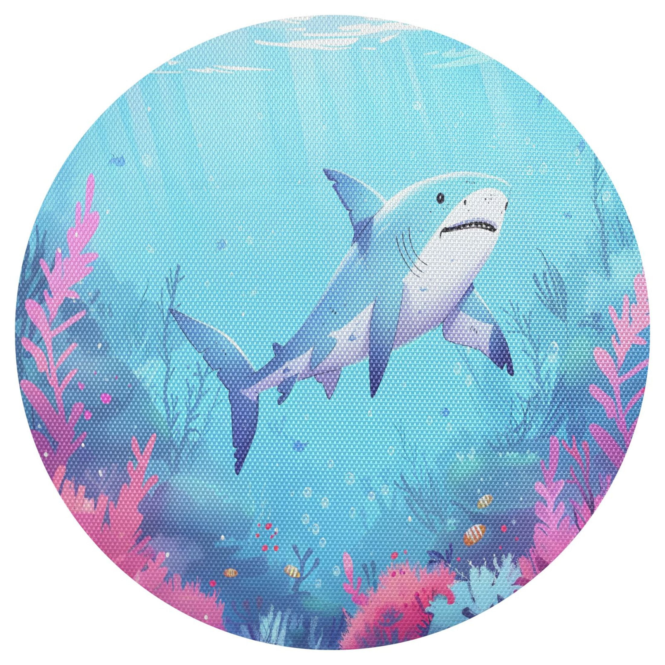 Ryvnso Shark Coral under Sea Round Plate Mats Dining Table Placemat 1 ...