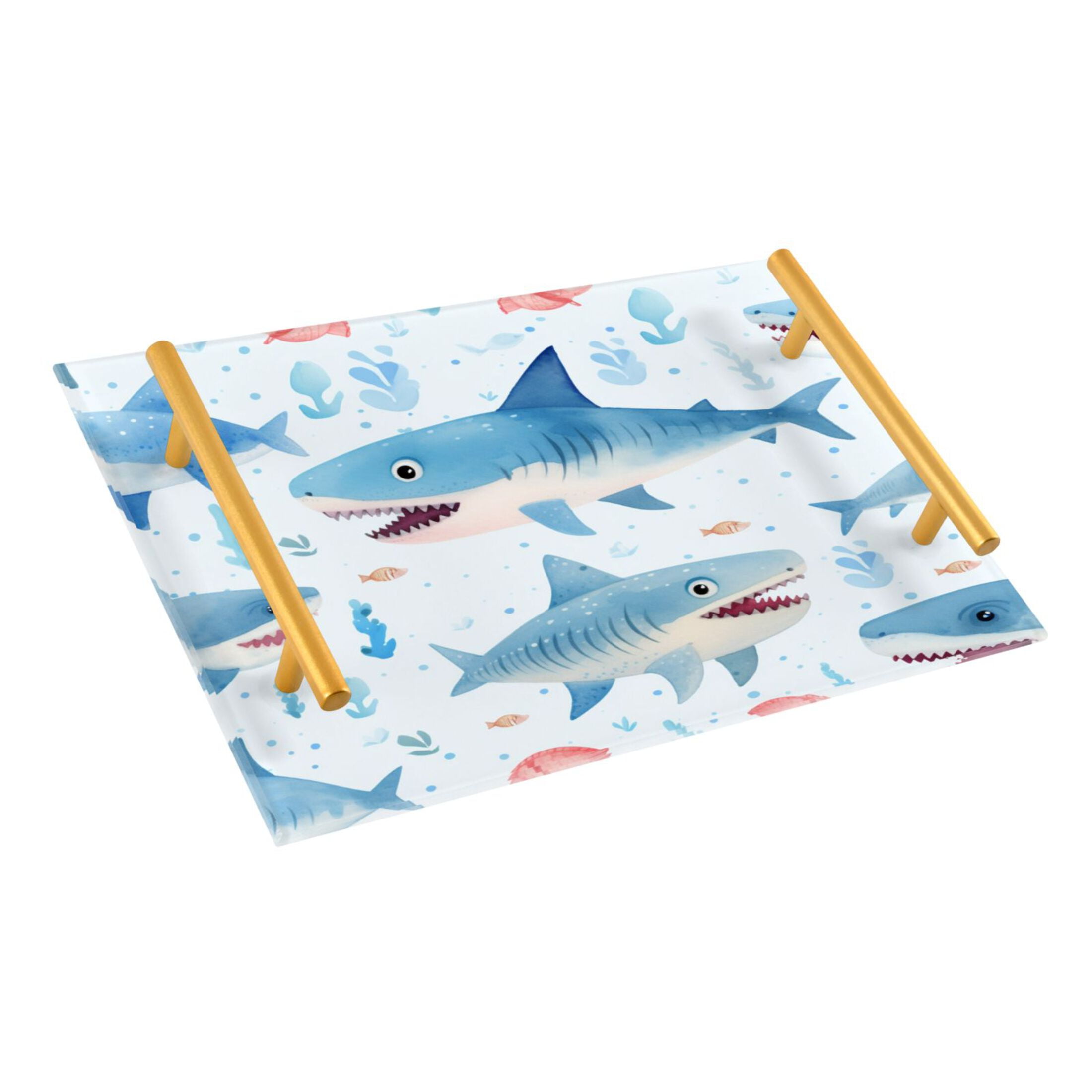 Ryvnso Sharks Bathroom Tray Vanity Countertop Trays Acrylic Organizer ...