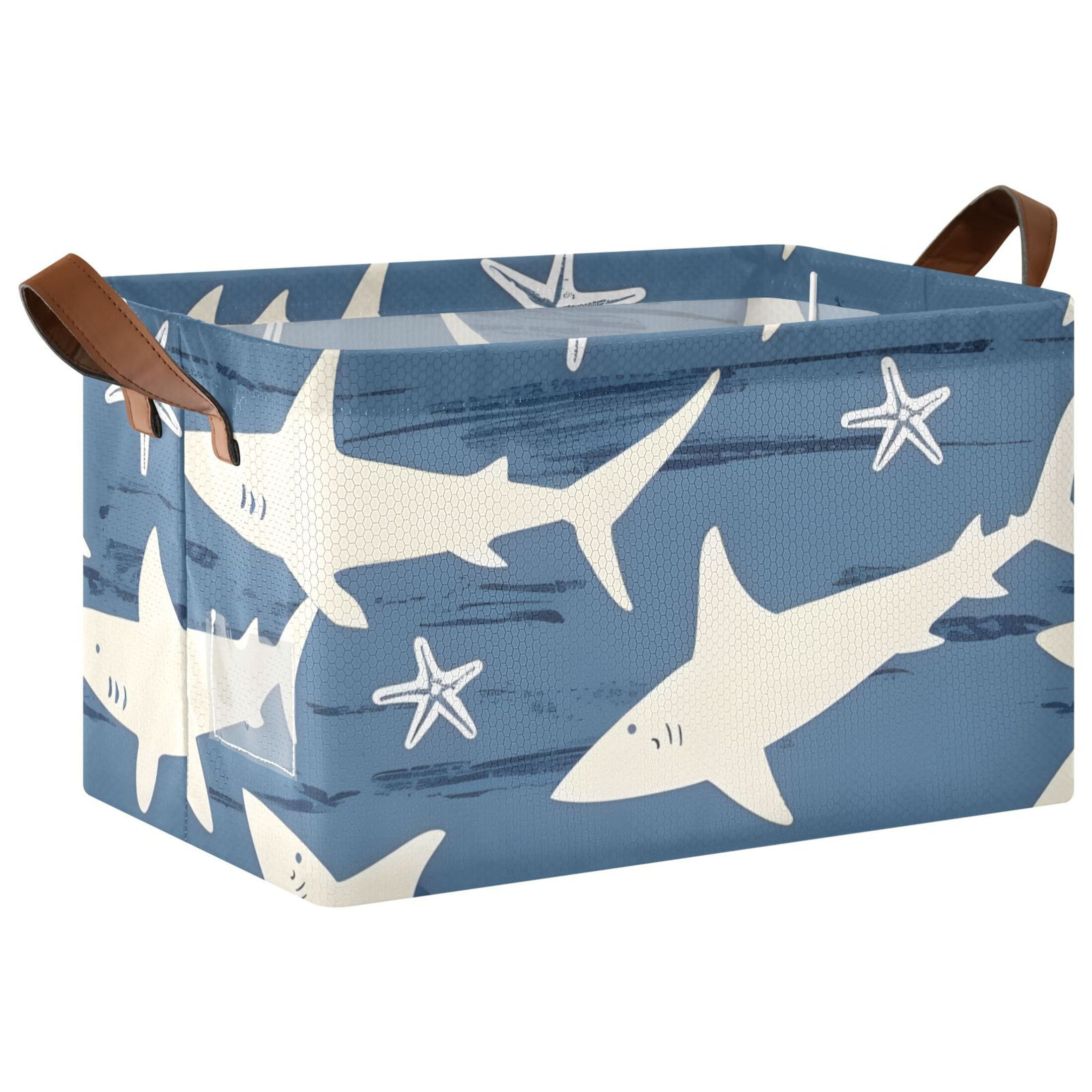 Ryvnso Sharks and Starfish Storage Bins Large Basket Foldable Cube Toys ...