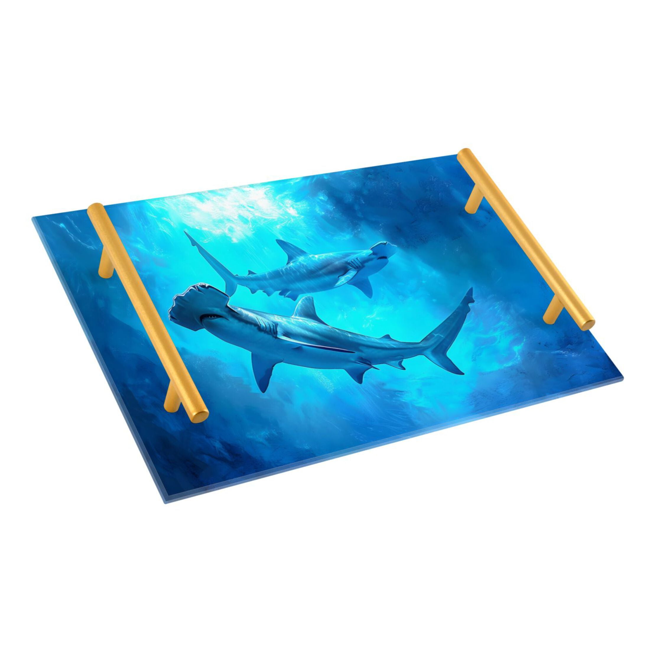 Ryvnso Sharks in Ocean Bathroom Tray Vanity Countertop Trays Acrylic ...