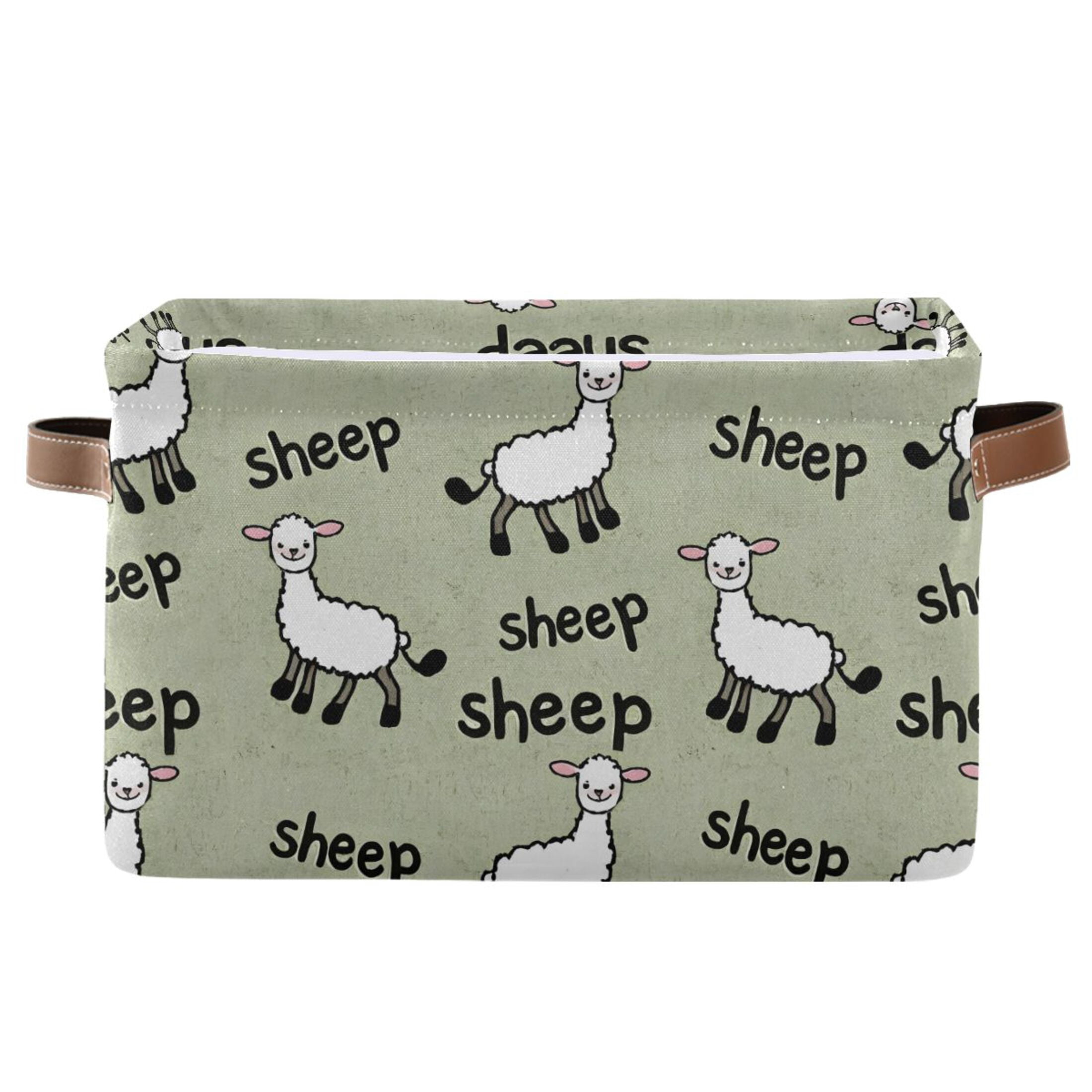 Ryvnso Sheep Cartoon Storage Basket Large Bin Foldable Boxes Toys ...