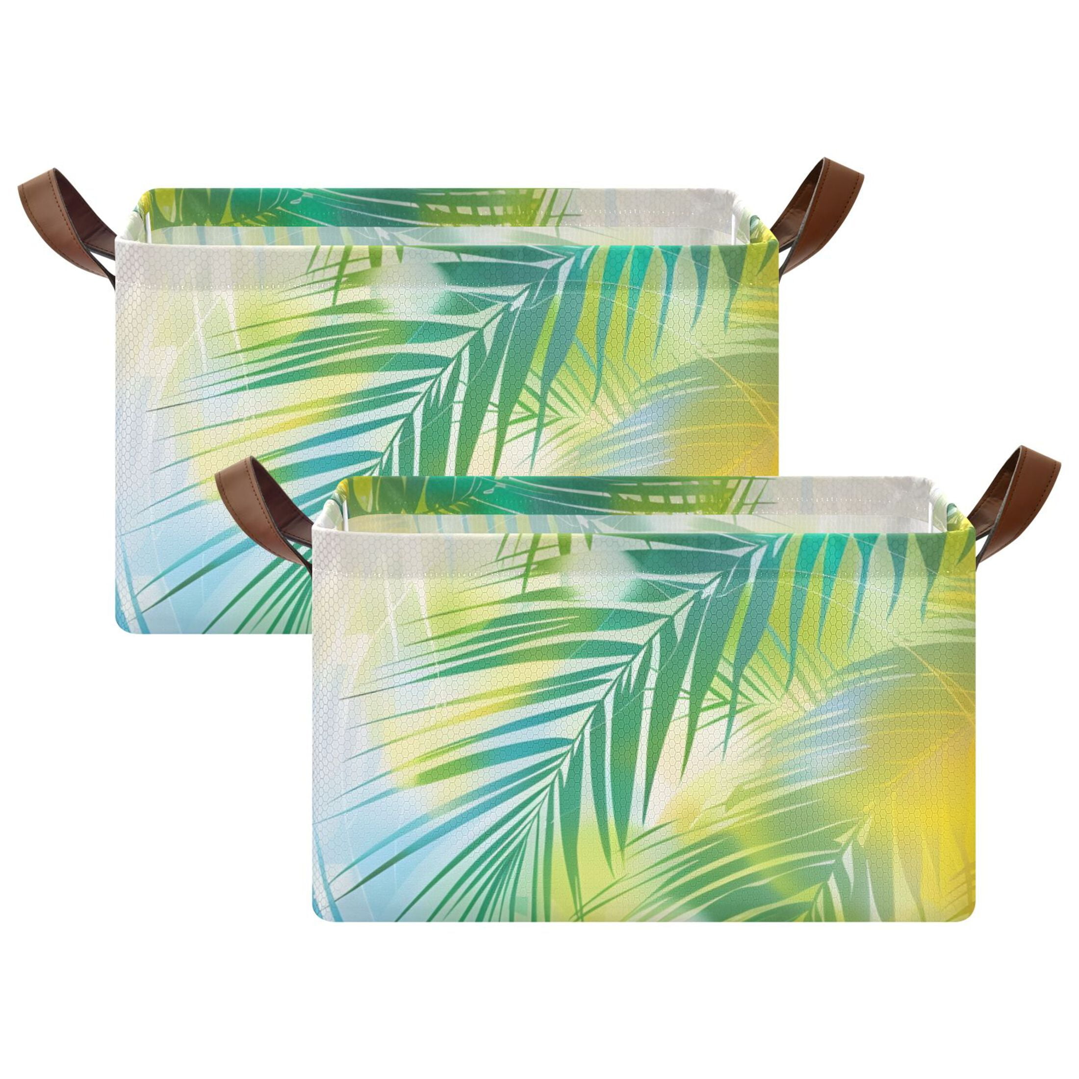 Ryvnso Shiny Palm Tree Storage Bins Large Basket Foldable Cube Toys ...