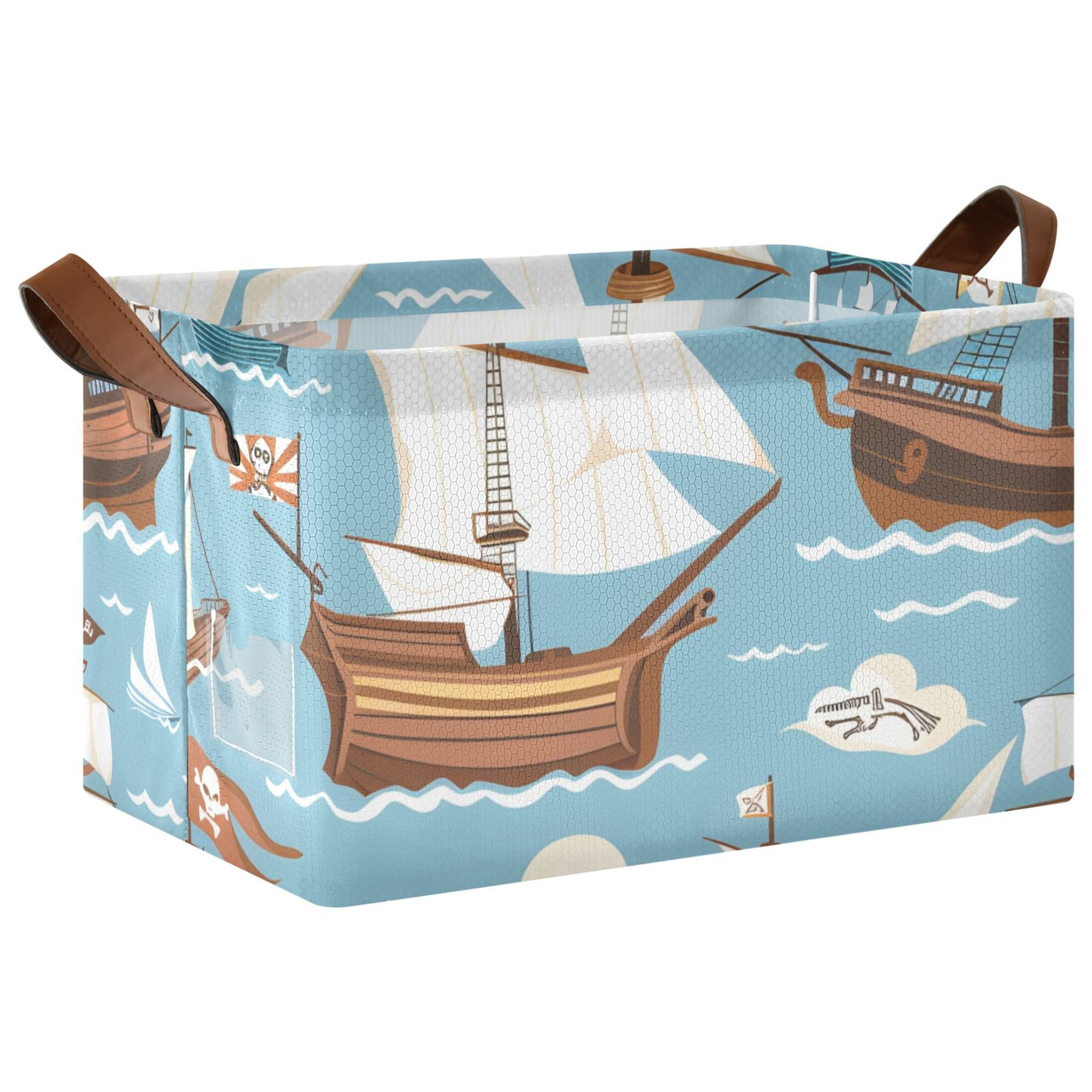 Ryvnso Ship on Sea Storage Bins Large Basket Foldable Cube Toys ...