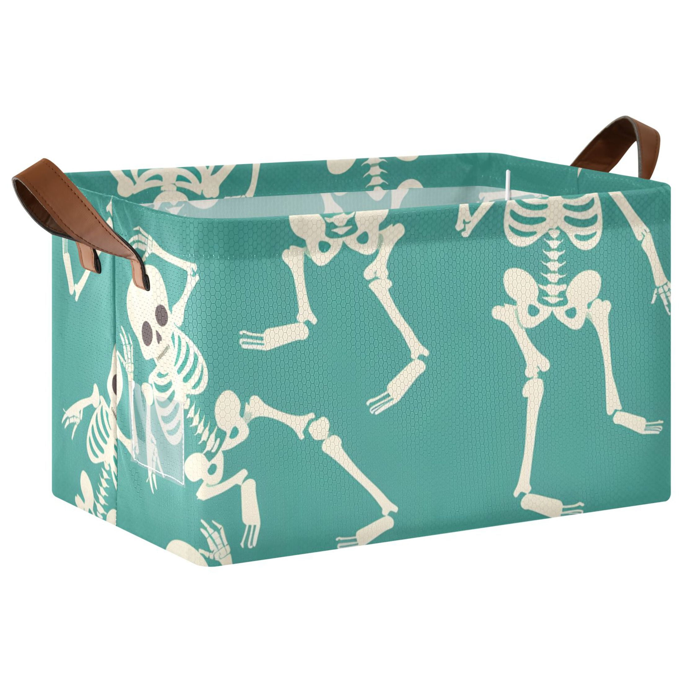 Ryvnso Skeleton Dancing Skull Storage Bins Large Basket Foldable Cube ...