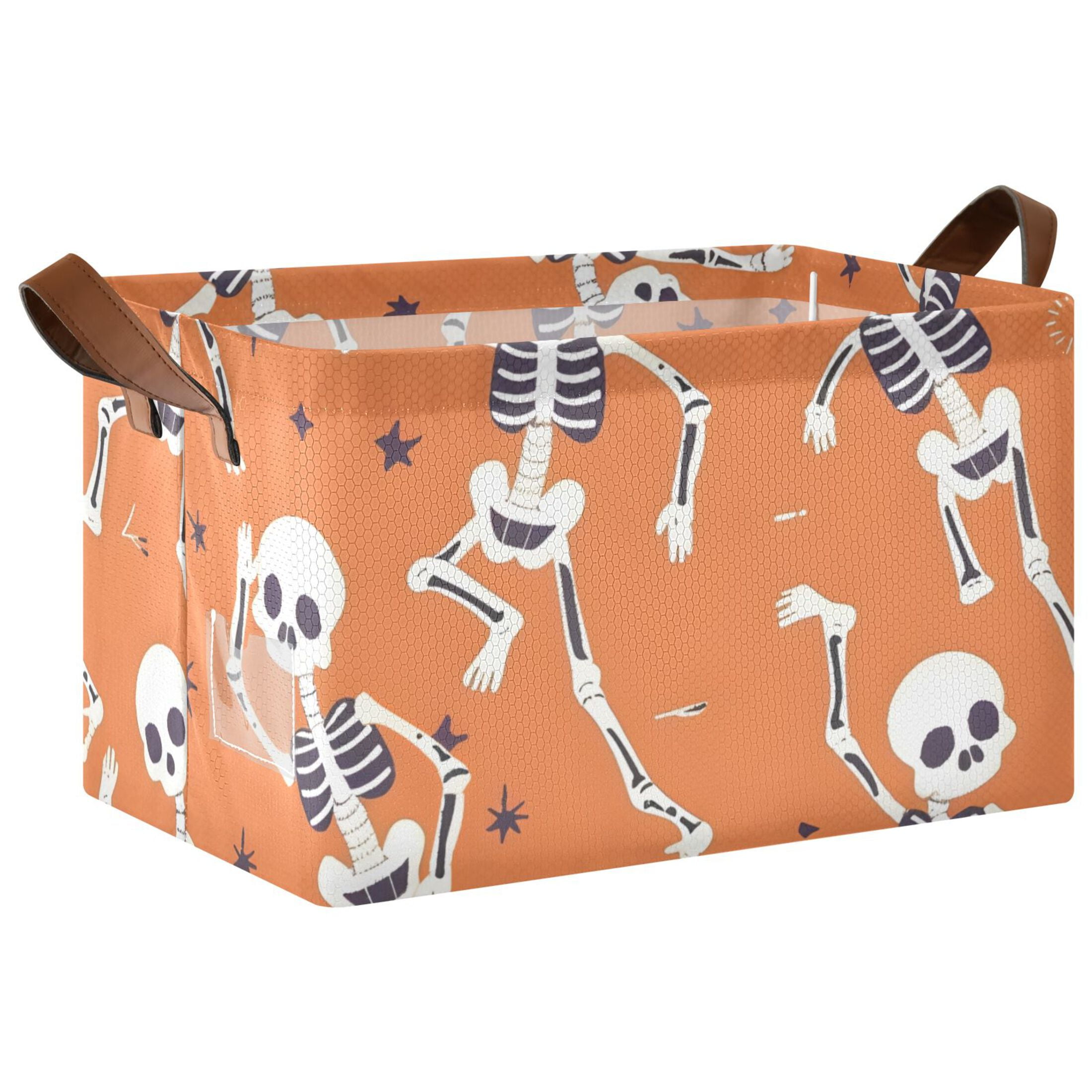 Ryvnso Skeleton Skull Dancing Storage Bins Large Basket Foldable Cube ...