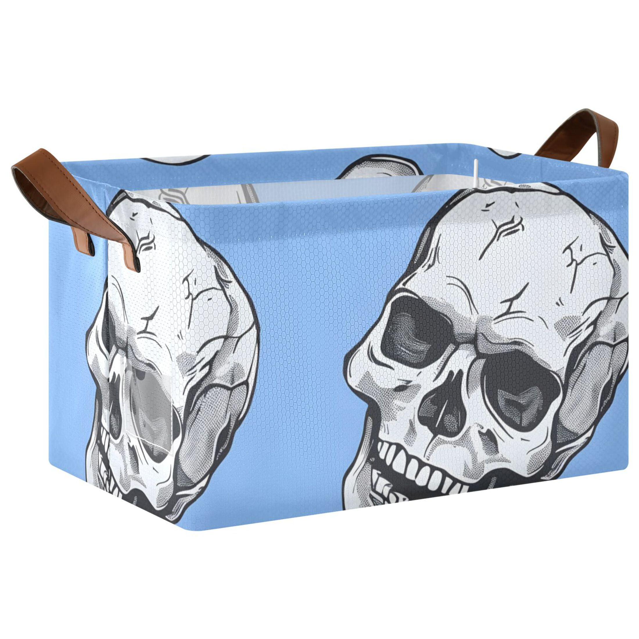 Ryvnso Skeleton Skull Head Storage Bins Large Basket Foldable Cube Toys ...