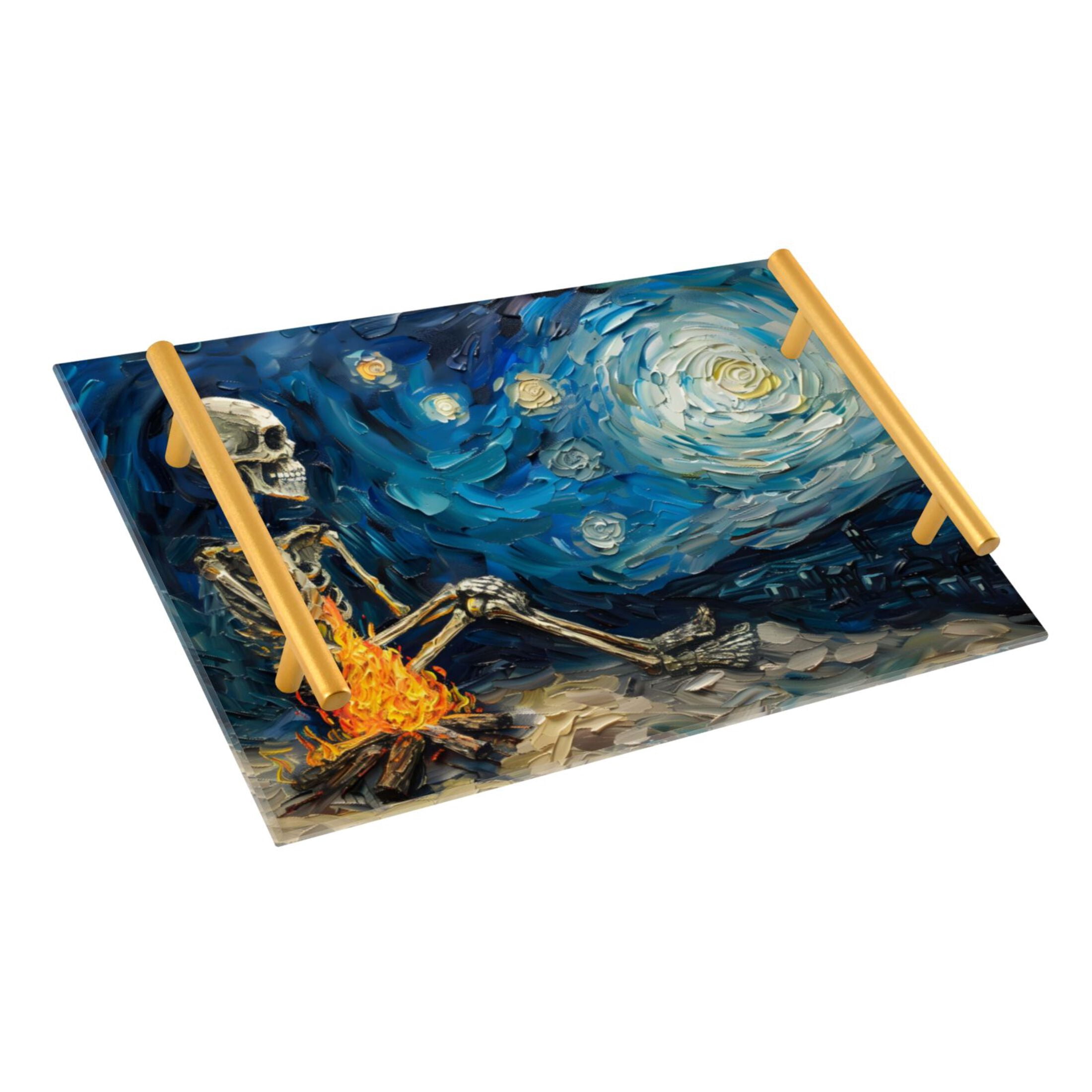 Ryvnso Skeleton Starry Night Bathroom Tray Vanity Countertop Trays ...