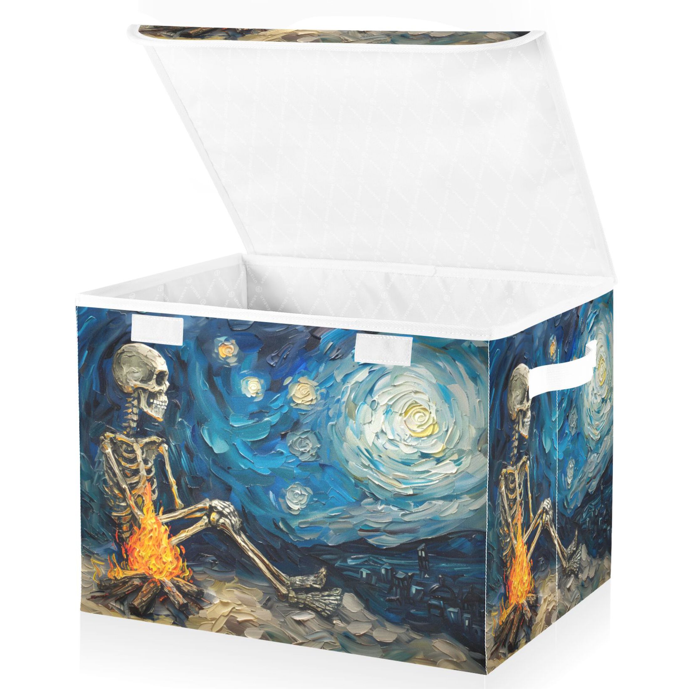 Ryvnso Skeleton Starry Night Large Lidded Foldable Storage Baskets ...