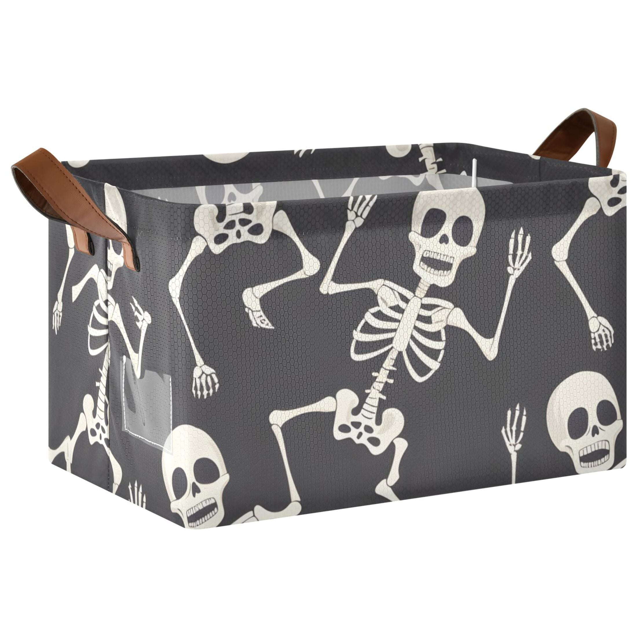 Ryvnso Skull Skeleton Dancing Storage Bins Large Basket Foldable Cube ...