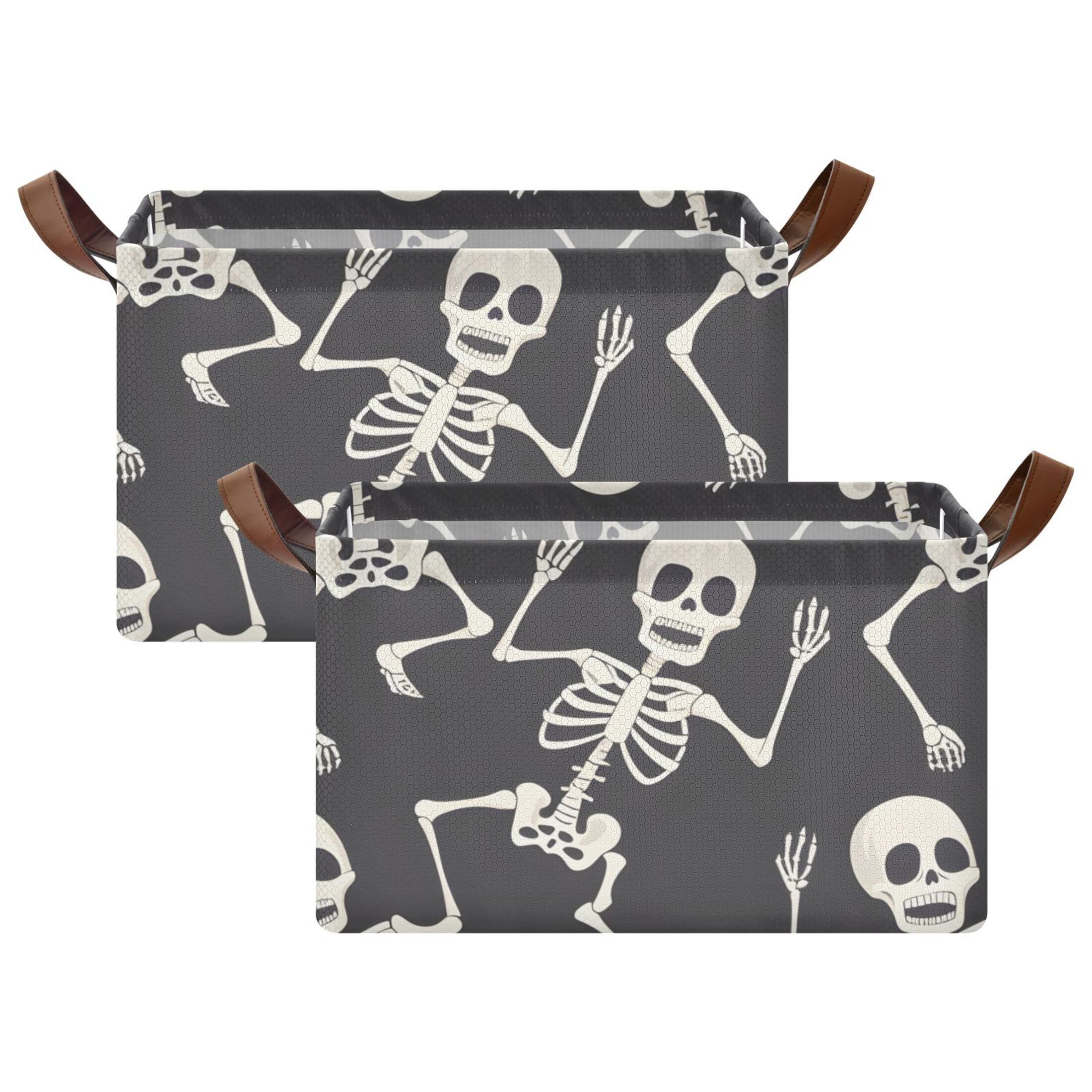 Ryvnso Skull Skeleton Dancing Storage Bins Large Basket Foldable Cube ...
