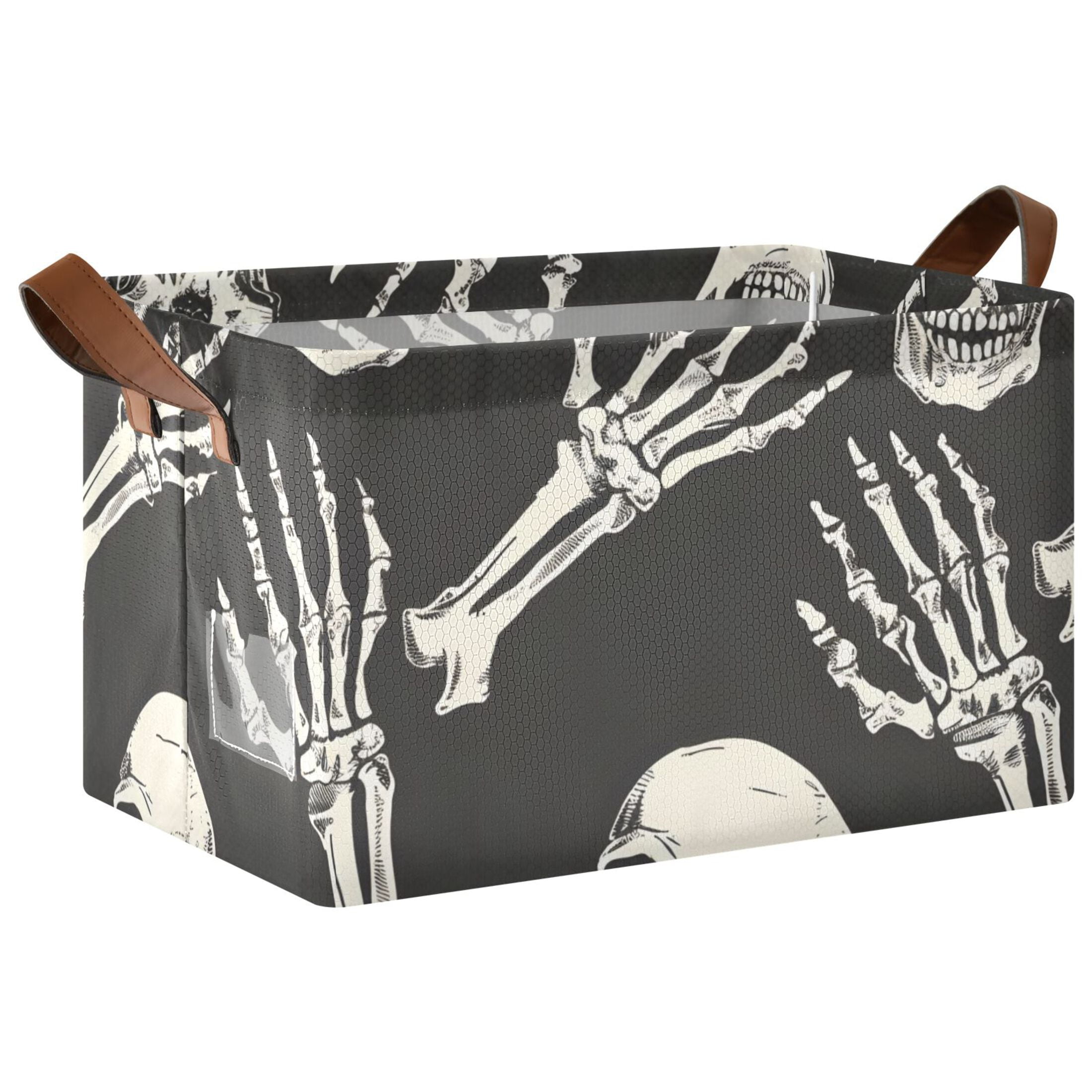 Ryvnso Skull Skeleton Hands Storage Bins Large Basket Foldable Cube ...