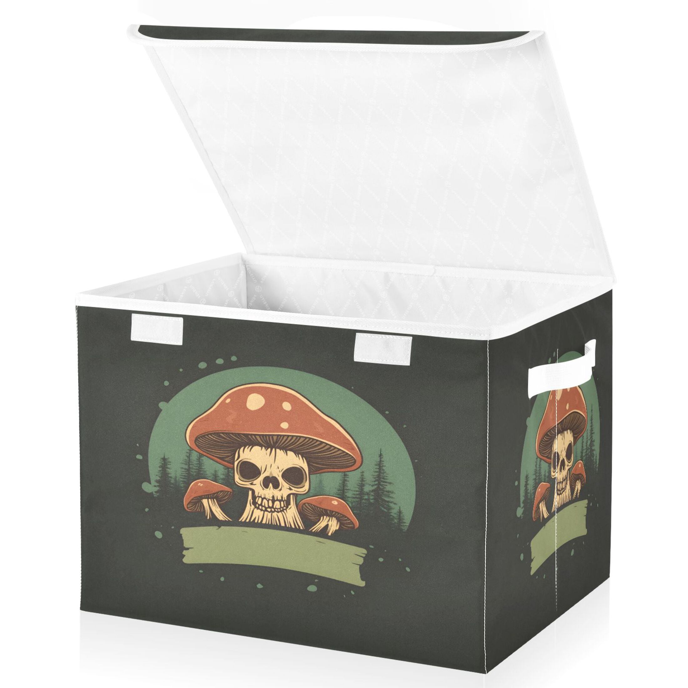 Ryvnso Skull in Mushroom Large Lidded Foldable Storage Baskets Cubes ...