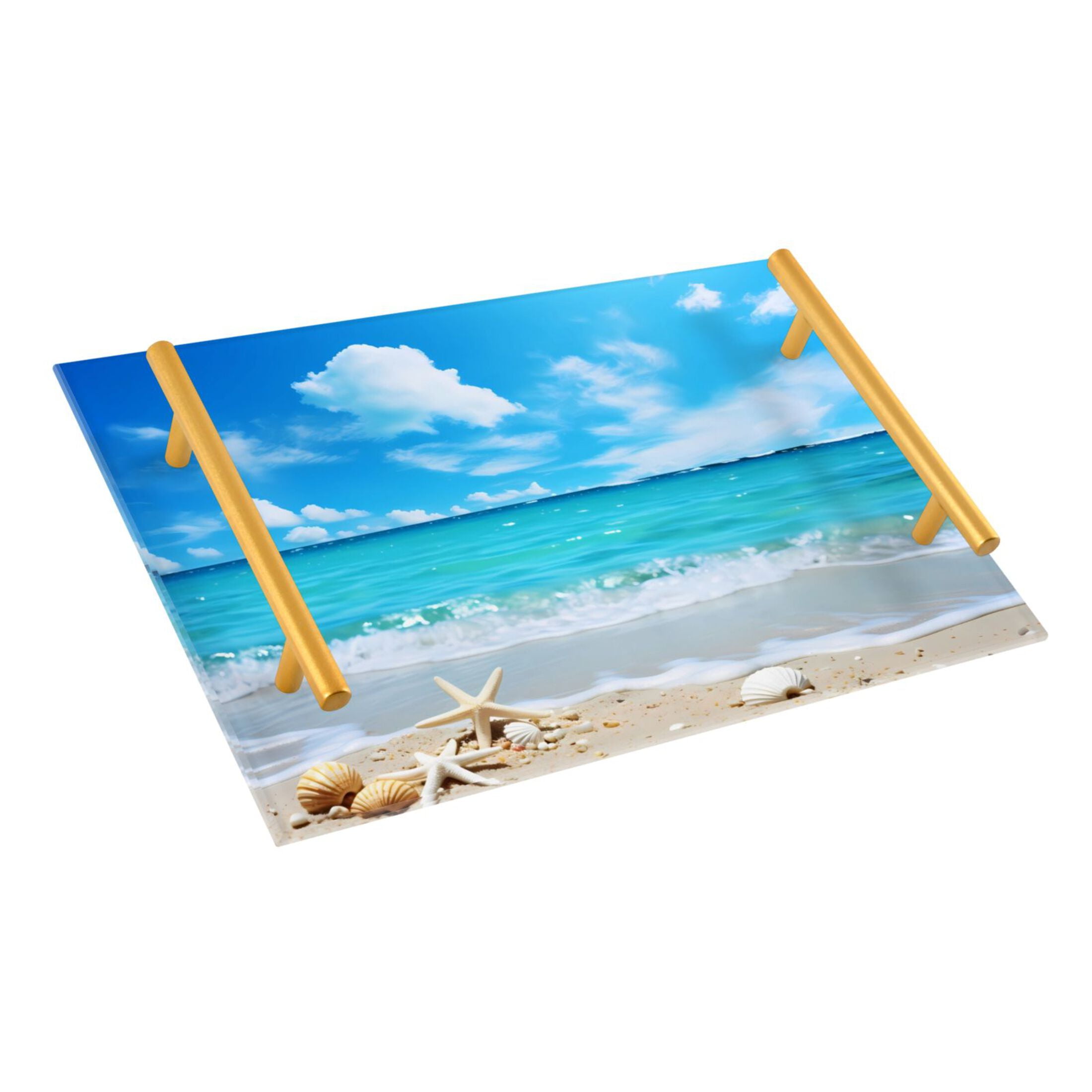 Ryvnso Sky Summer Sea Stars Beach Bathroom Tray Vanity Countertop Trays ...