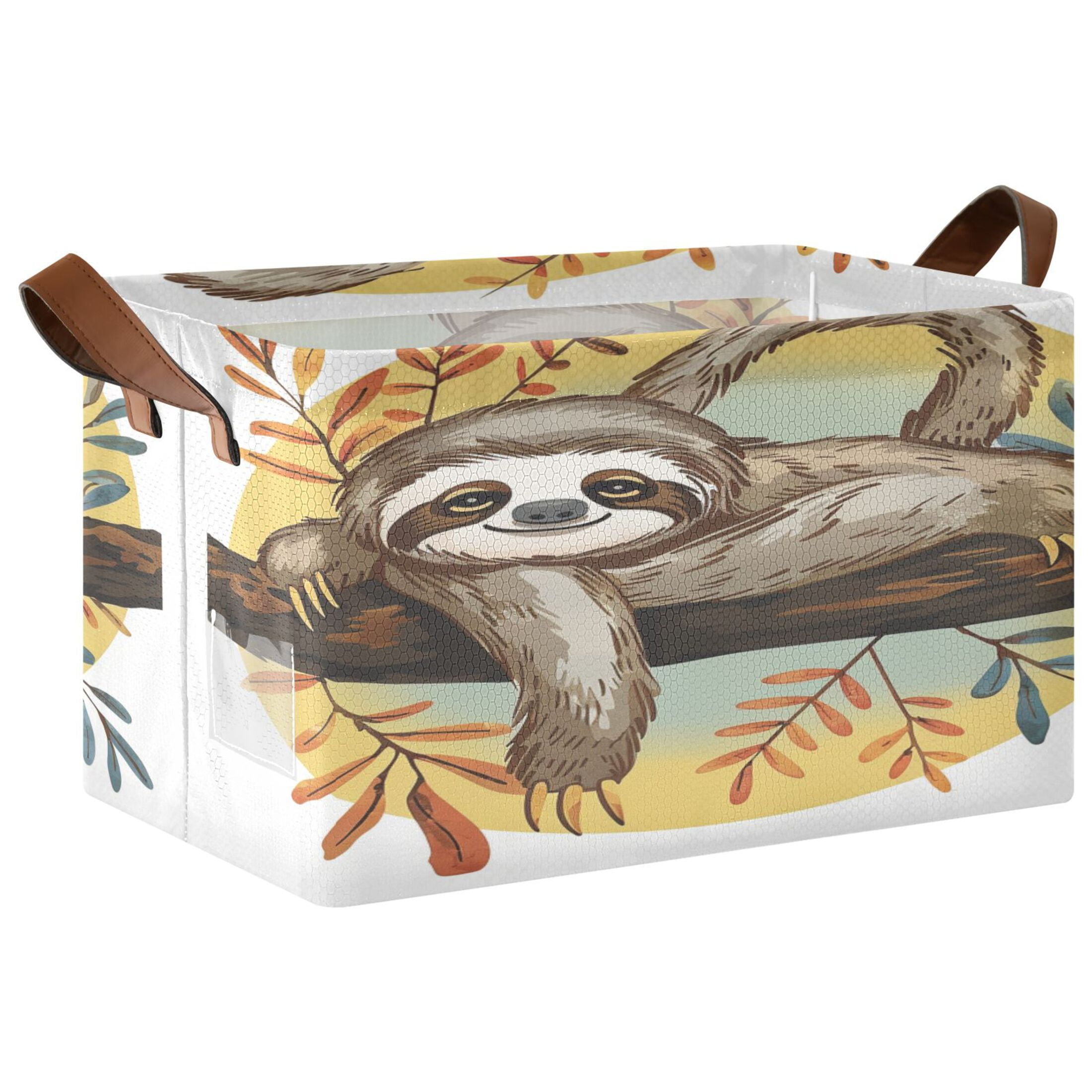 Ryvnso Sloth on Branch Storage Bins Large Basket Foldable Cube Toys ...