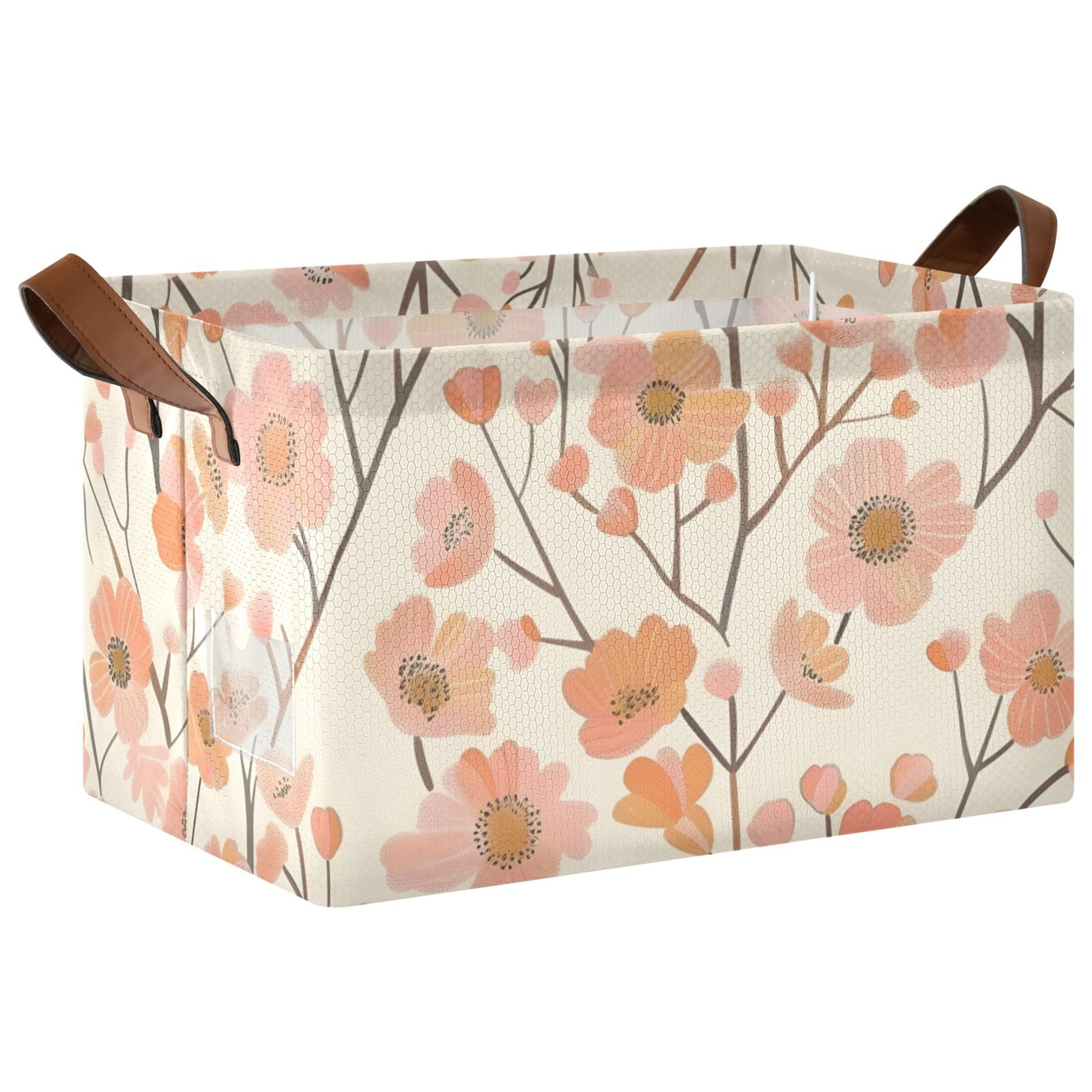 Ryvnso Small Floral Storage Bins Large Basket Foldable Cube Toys ...