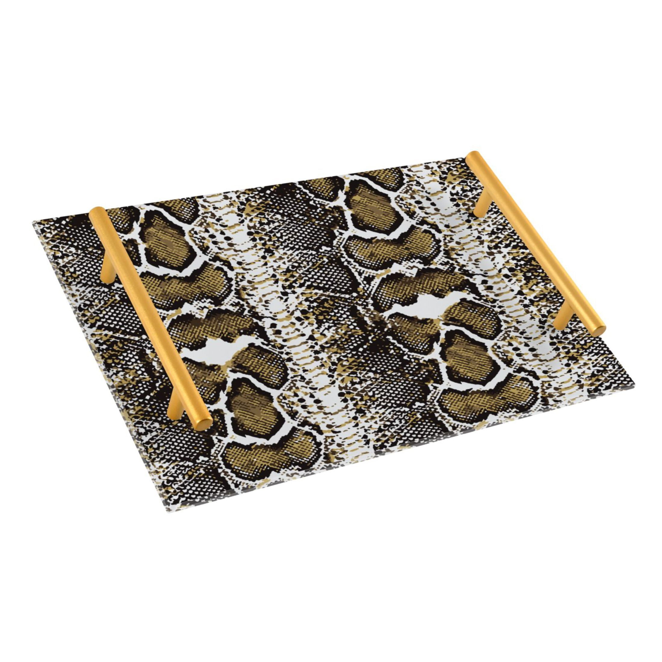 Ryvnso Snake Skin Bathroom Tray Vanity Countertop Trays Acrylic ...