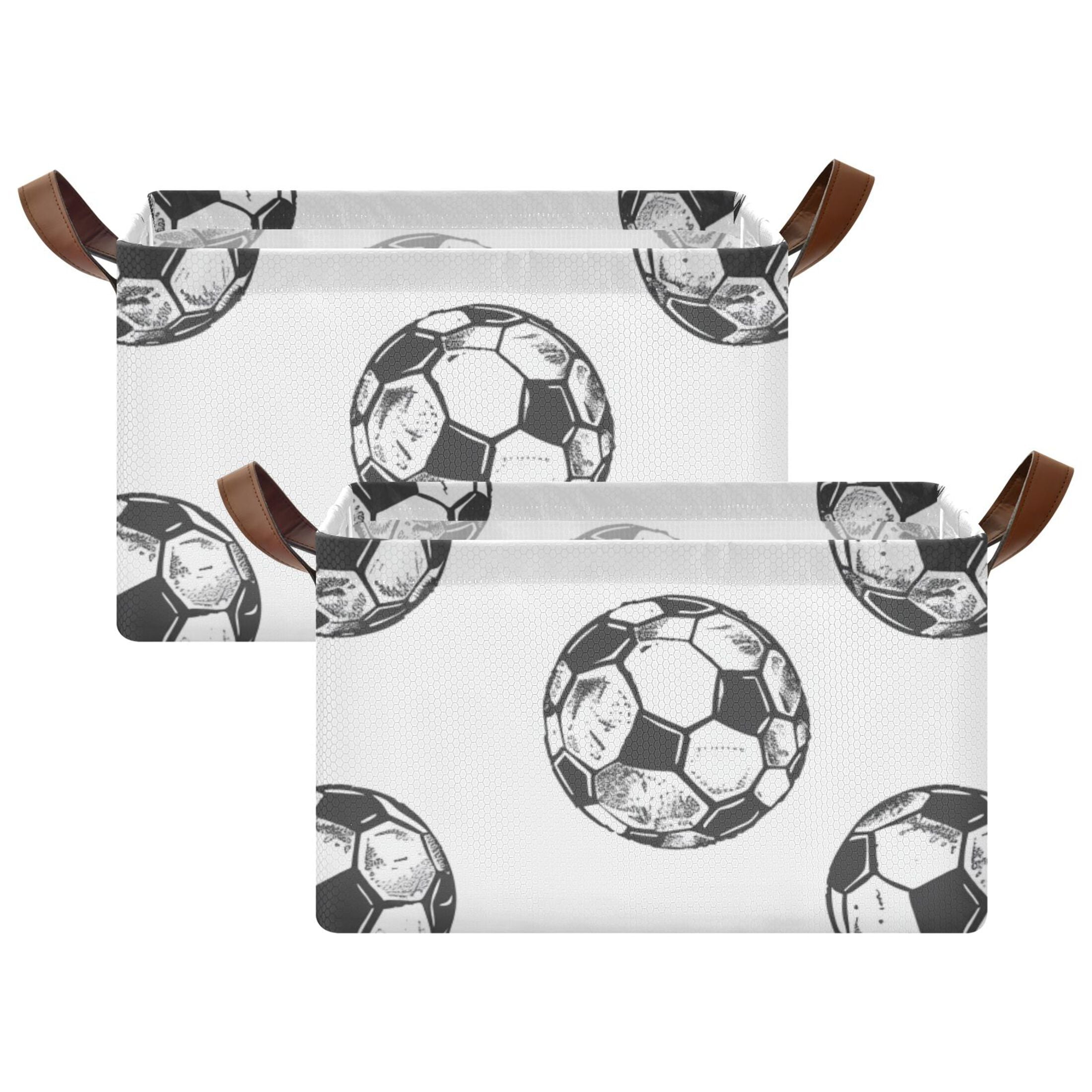 Ryvnso Soccer Balls Football Pattern Storage Bins Large Basket Foldable ...