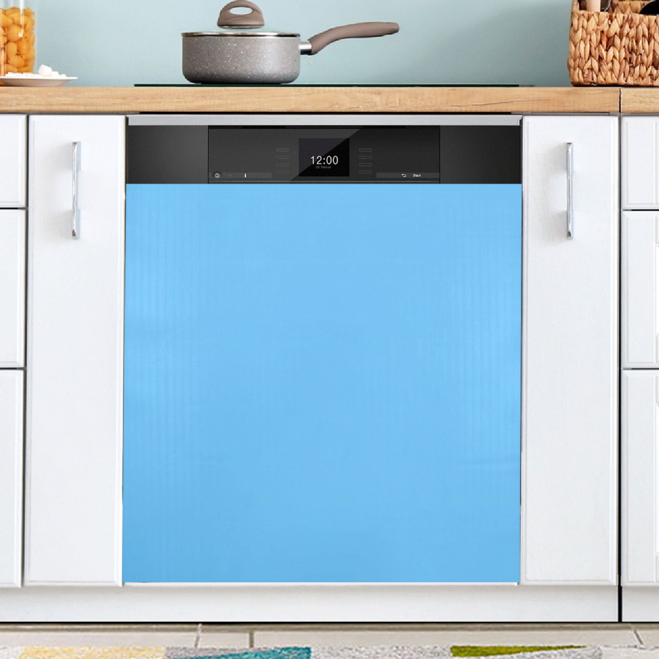Ryvnso Solid Blue Color Dishwasher Magnetic Refrigerator Magnet Cover ...