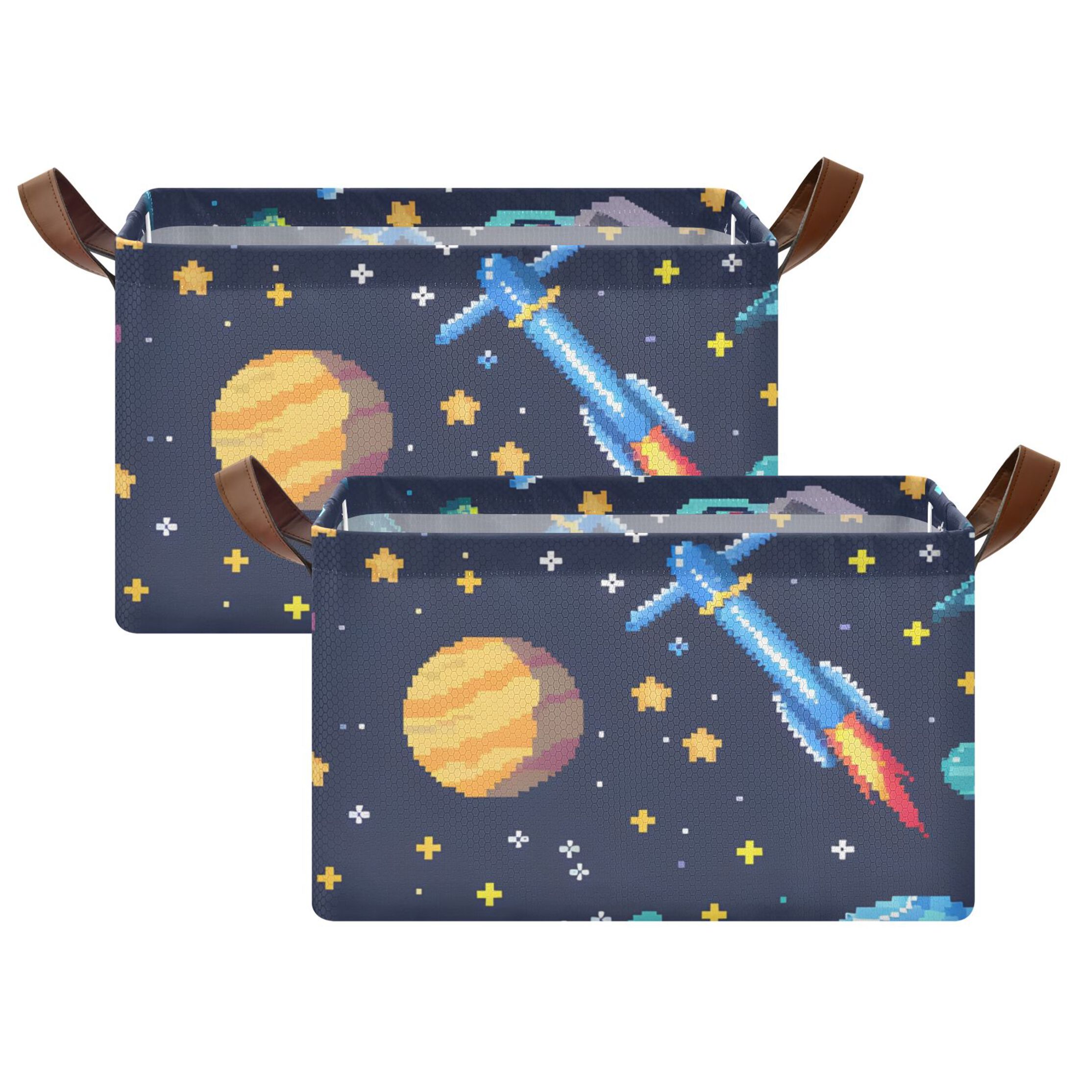 Ryvnso Space Stars Planet Storage Bins Large Basket Foldable Cube Toys ...