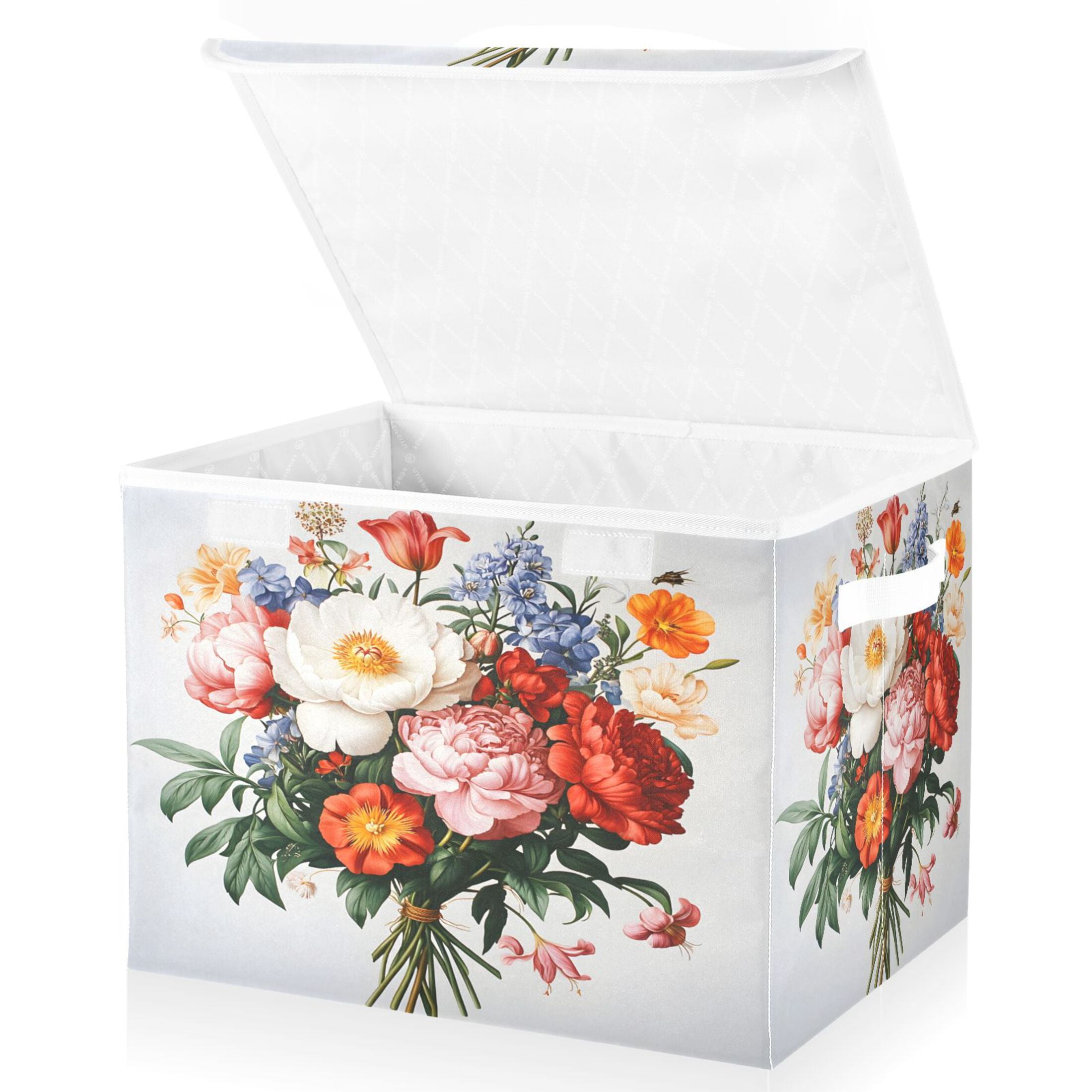 Ryvnso Spring Flowers Large Lidded Foldable Storage Baskets Cubes Boxes ...