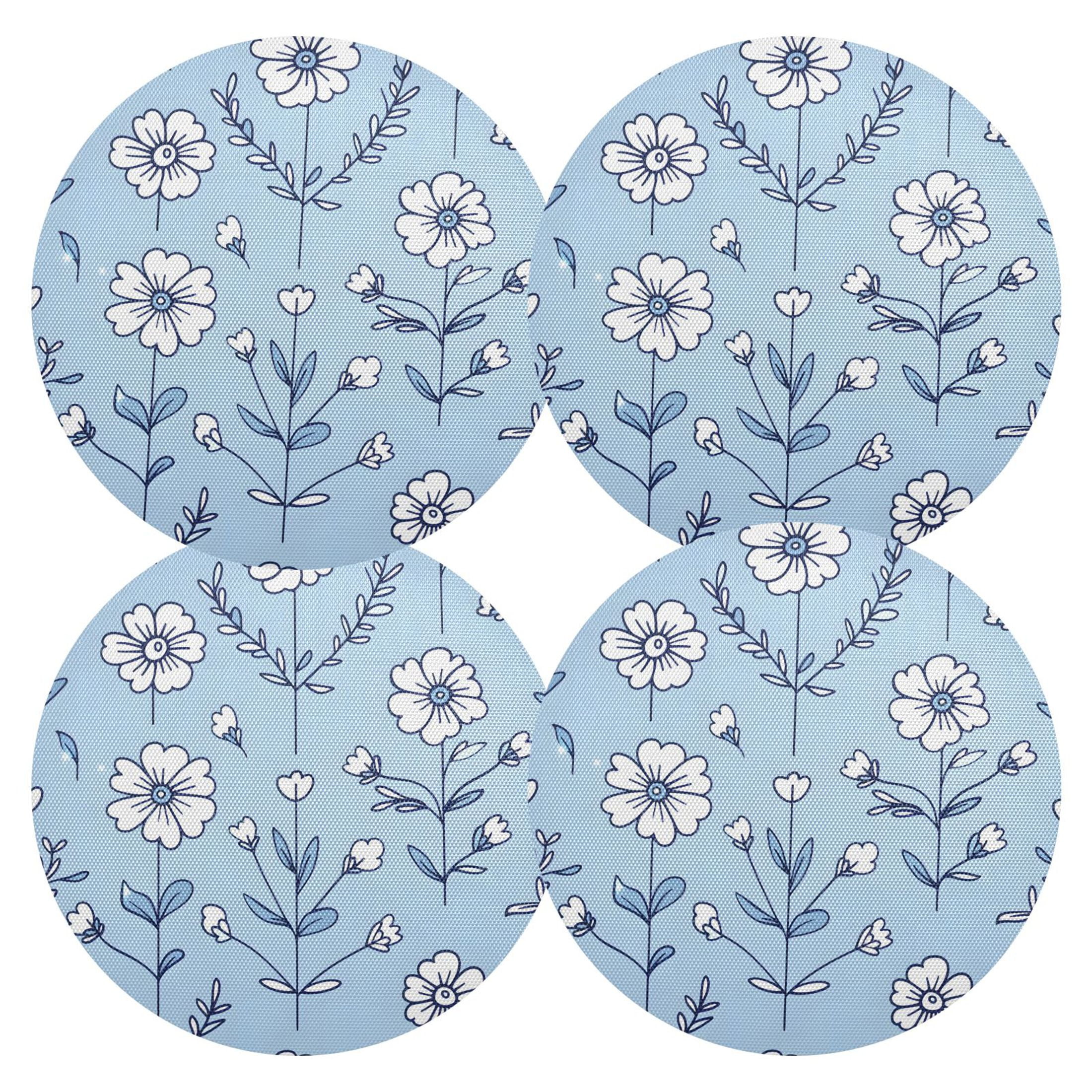 Ryvnso Spring Flowers Round Plate Mats Dining Table Placemat Set of 4 ...