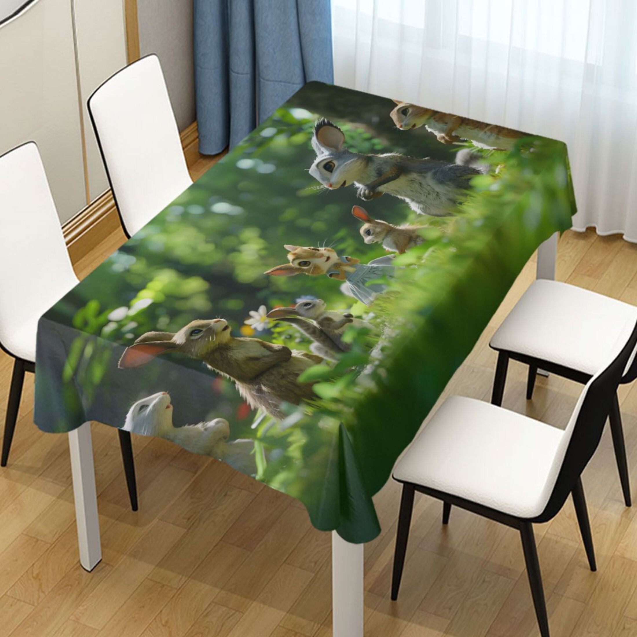 Ryvnso Squirrel in Forest Rectangle Table Cloth Tablecover Dinning ...