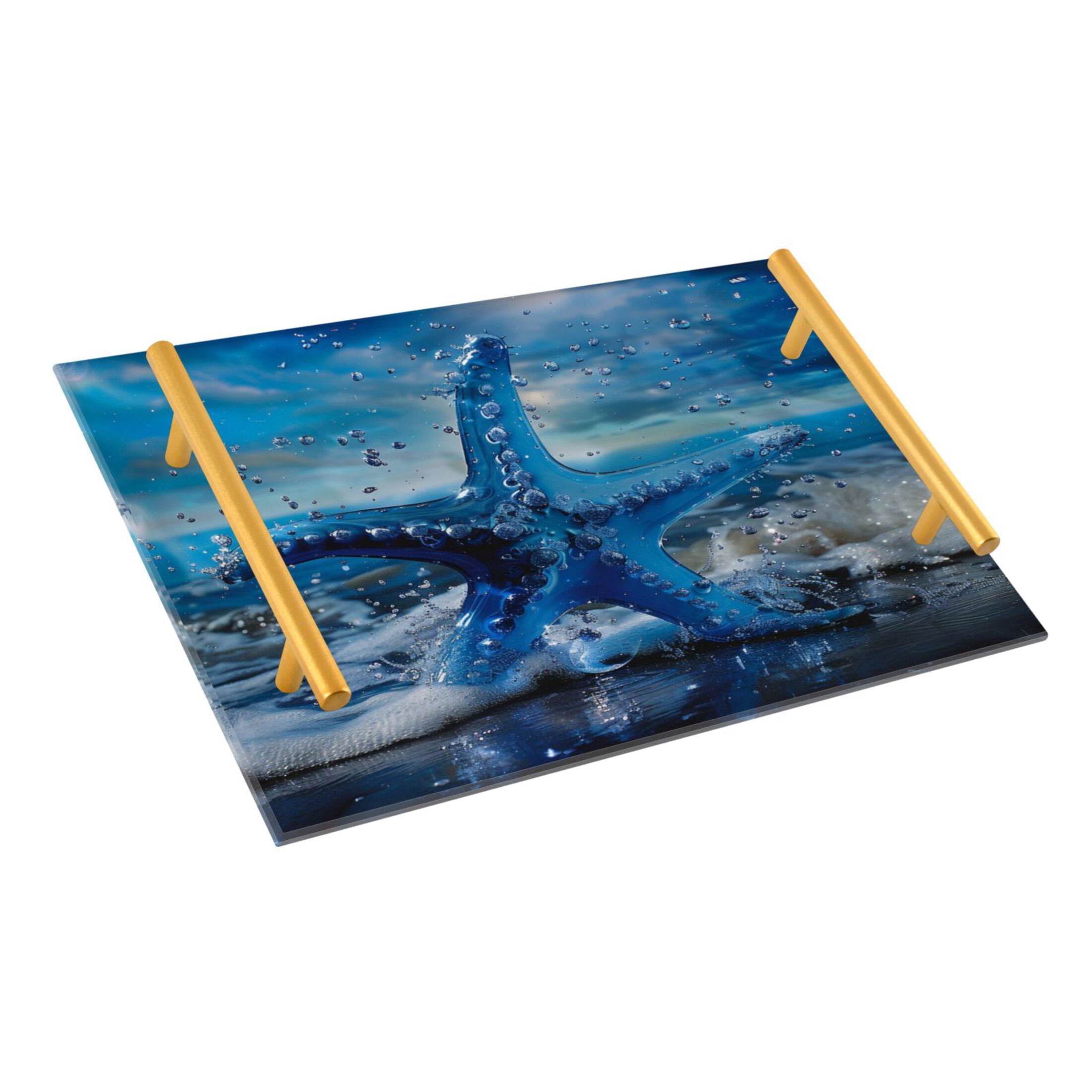 Ryvnso Star Fish on Beach Bathroom Tray Vanity Countertop Trays Acrylic ...