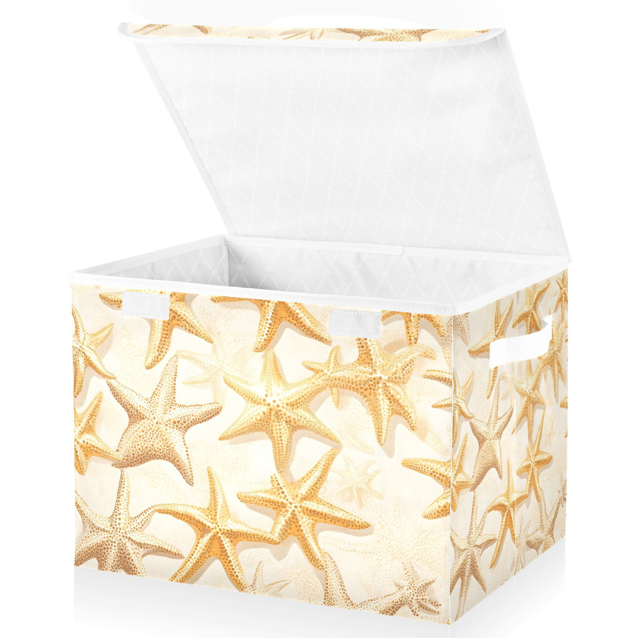 Ryvnso Starfish Pattern Large Lidded Foldable Storage Baskets Cubes ...