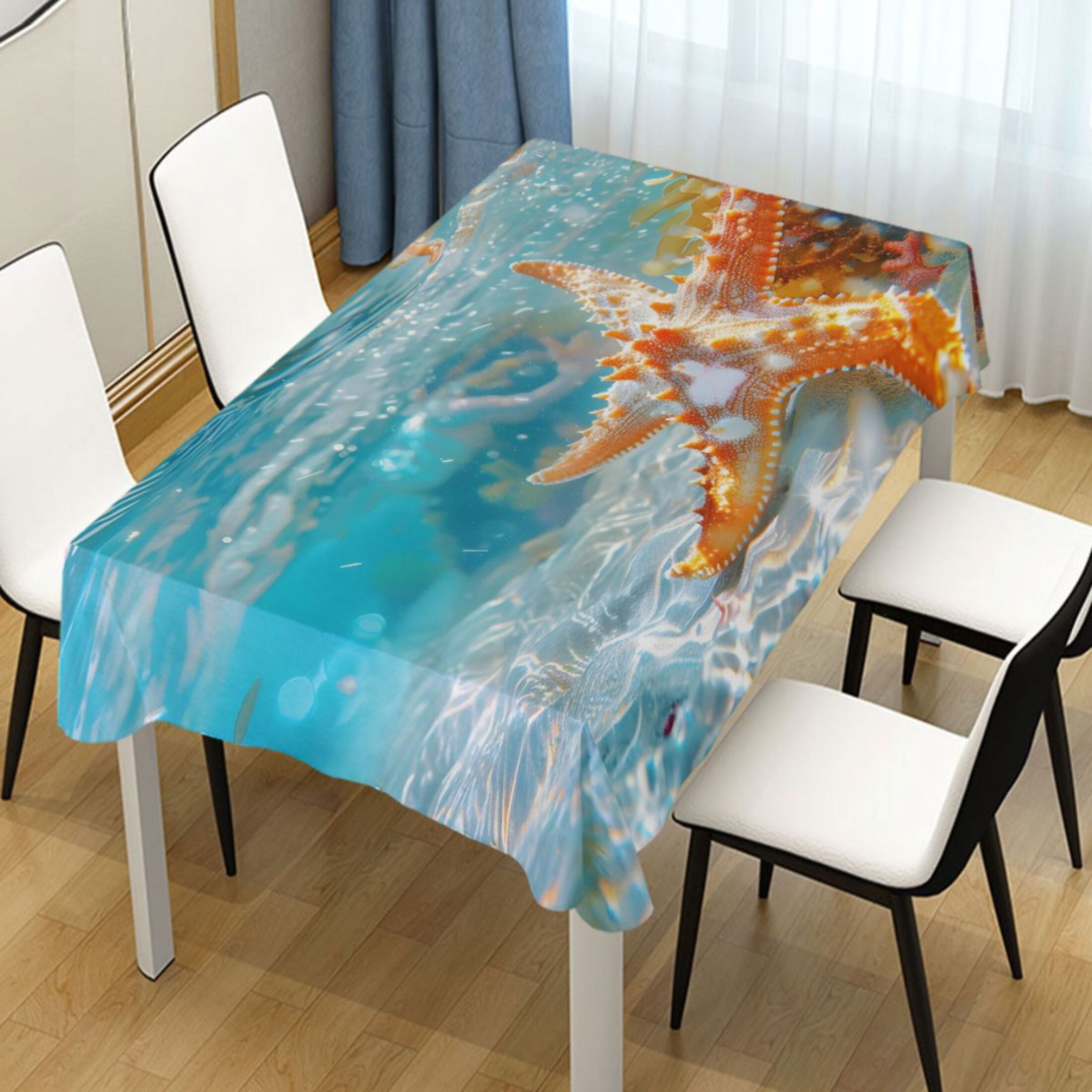 Ryvnso Starfish Sea Star Rectangle Table Cloth Tablecover Dinning ...