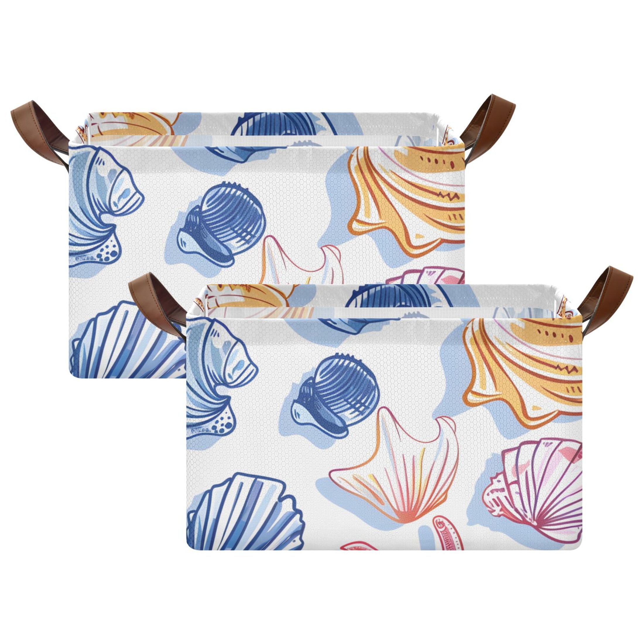 Ryvnso Starfish Shells Conch Storage Bins Large Basket Foldable Cube ...