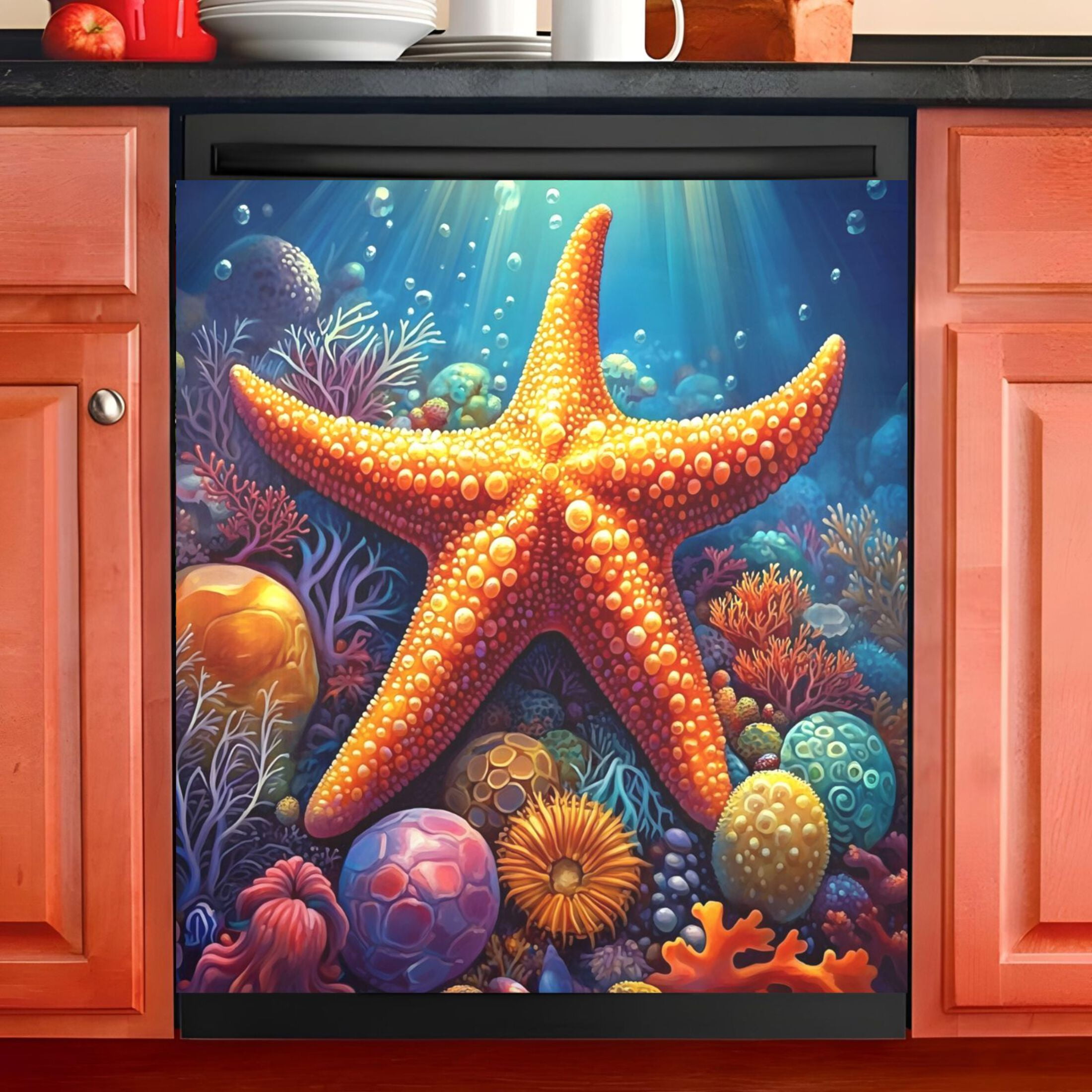 Ryvnso Starfish in Ocean Dishwasher Magnetic Refrigerator Magnet Cover ...