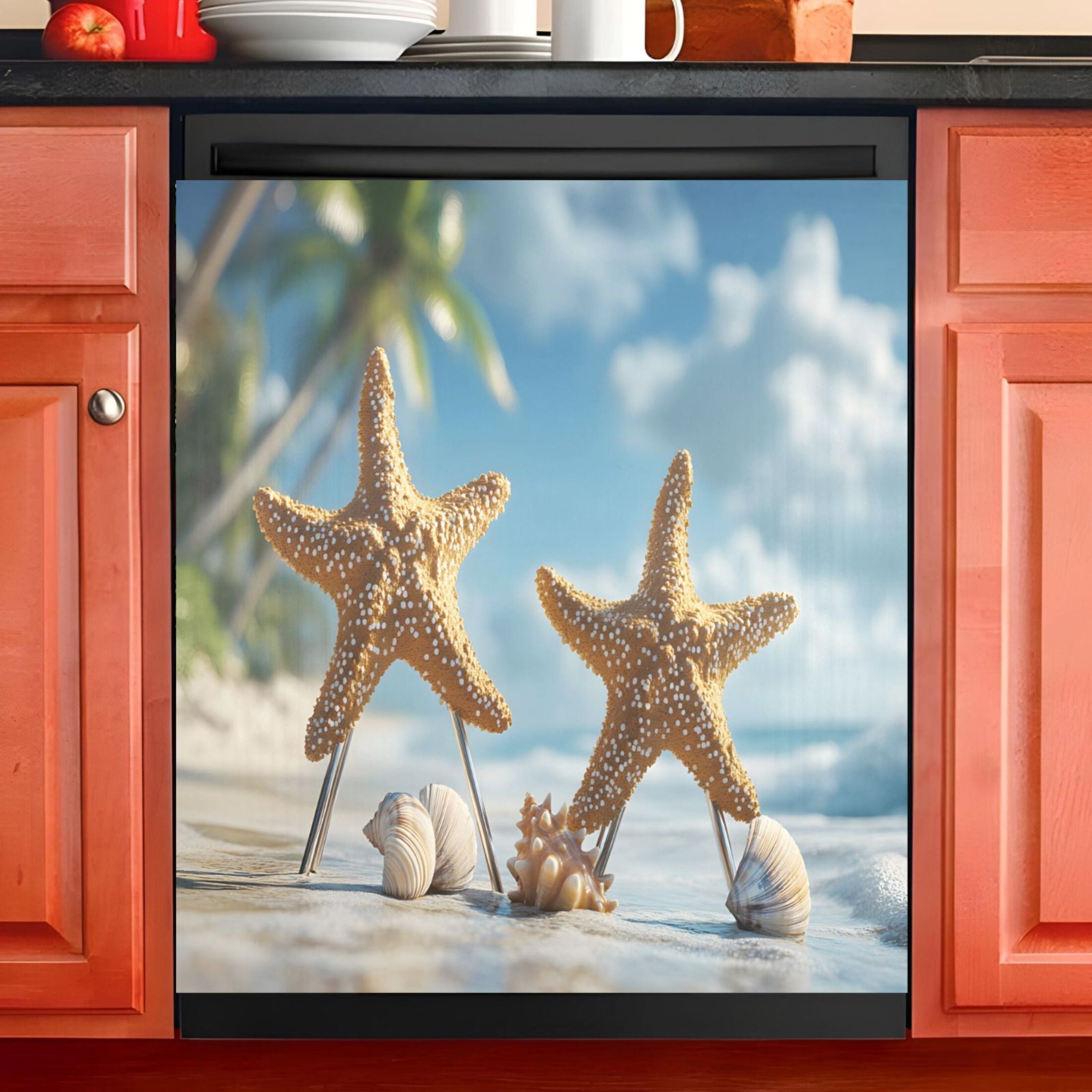 Ryvnso Starfish on Seaside Dishwasher Magnetic Refrigerator Magnet ...