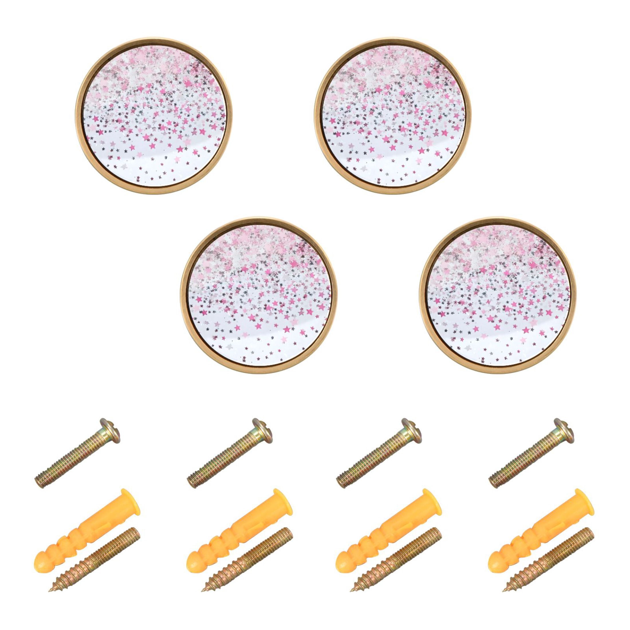 Ryvnso Stars Falling Cabinet Knobs Kitchen Door Round Pulls Drawers ...