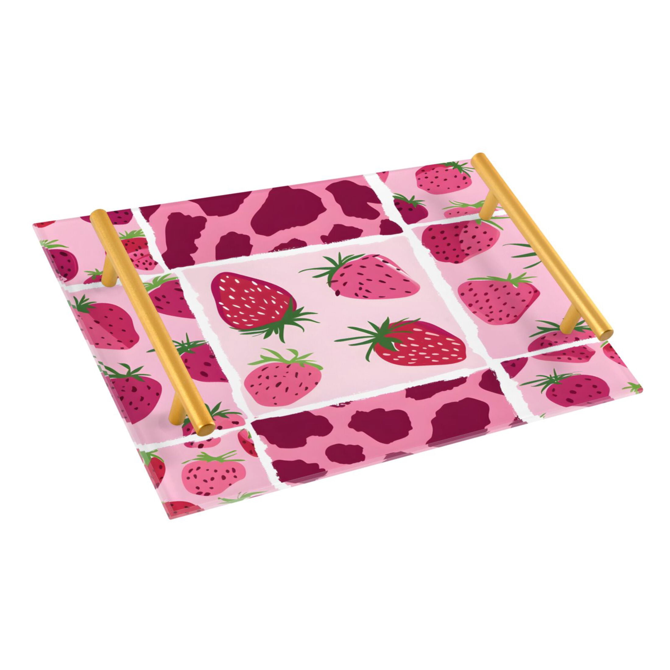 Ryvnso Strawberry and Leopard Print Bathroom Tray Vanity Countertop ...